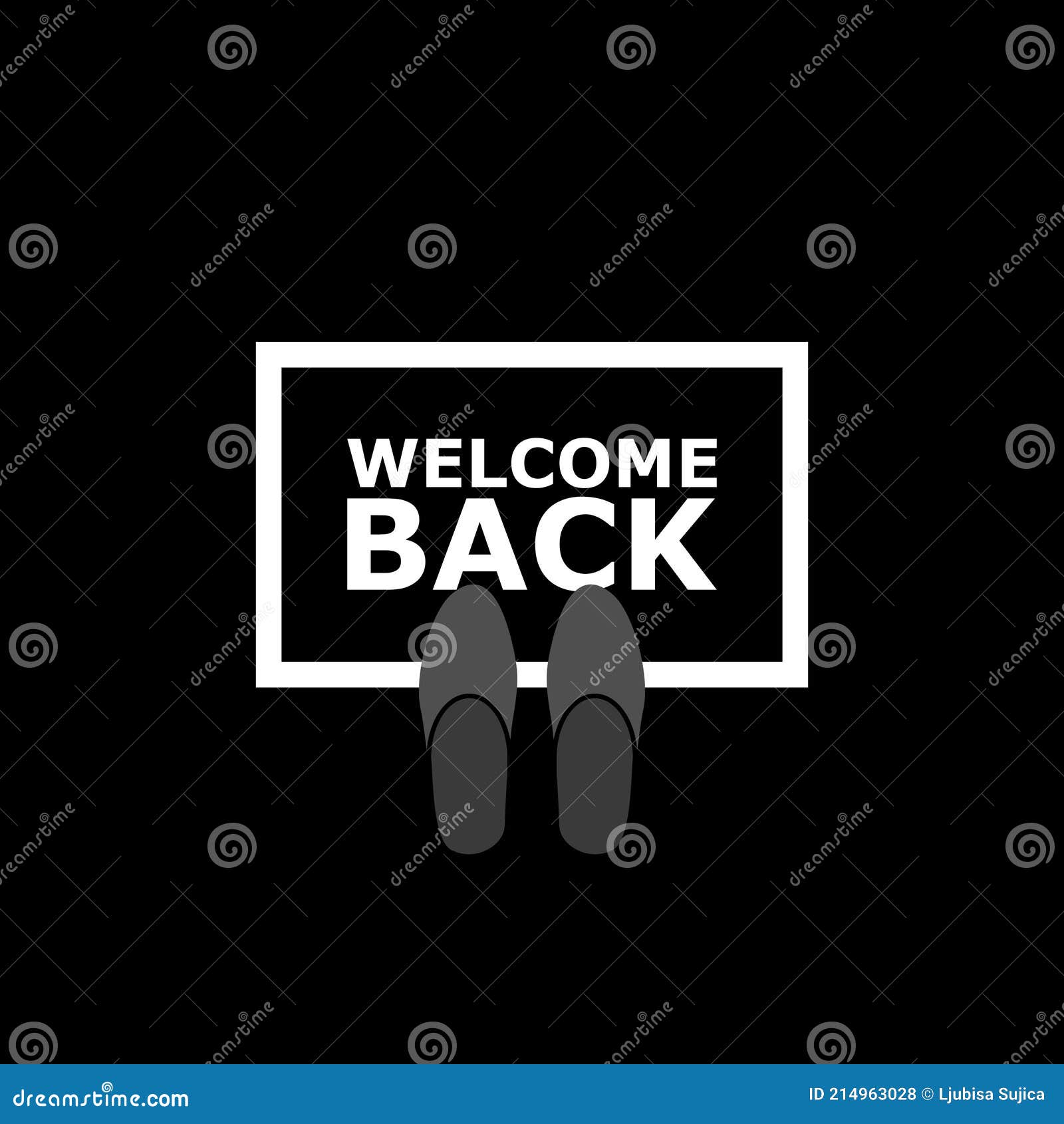 Welcome Back Icon Isolated on Dark Background Stock Vector ...