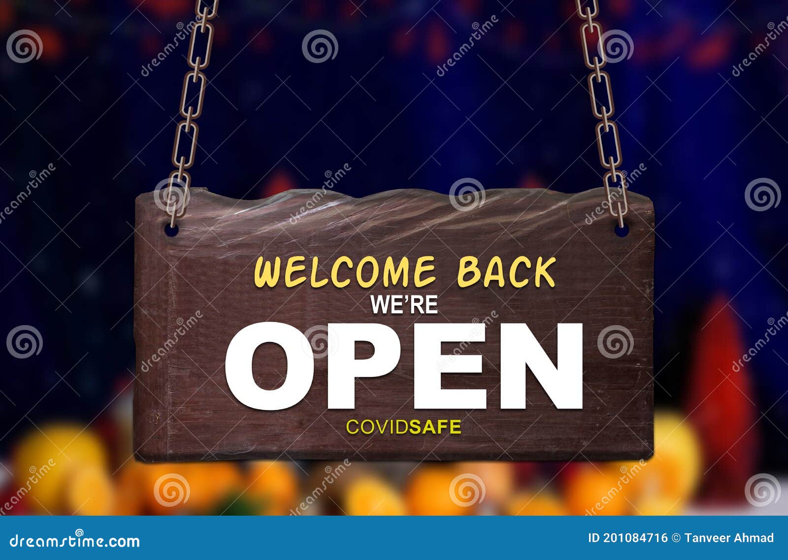Welcome Back we are Open Sign Hanging Outside a Shop after Lockdown ...