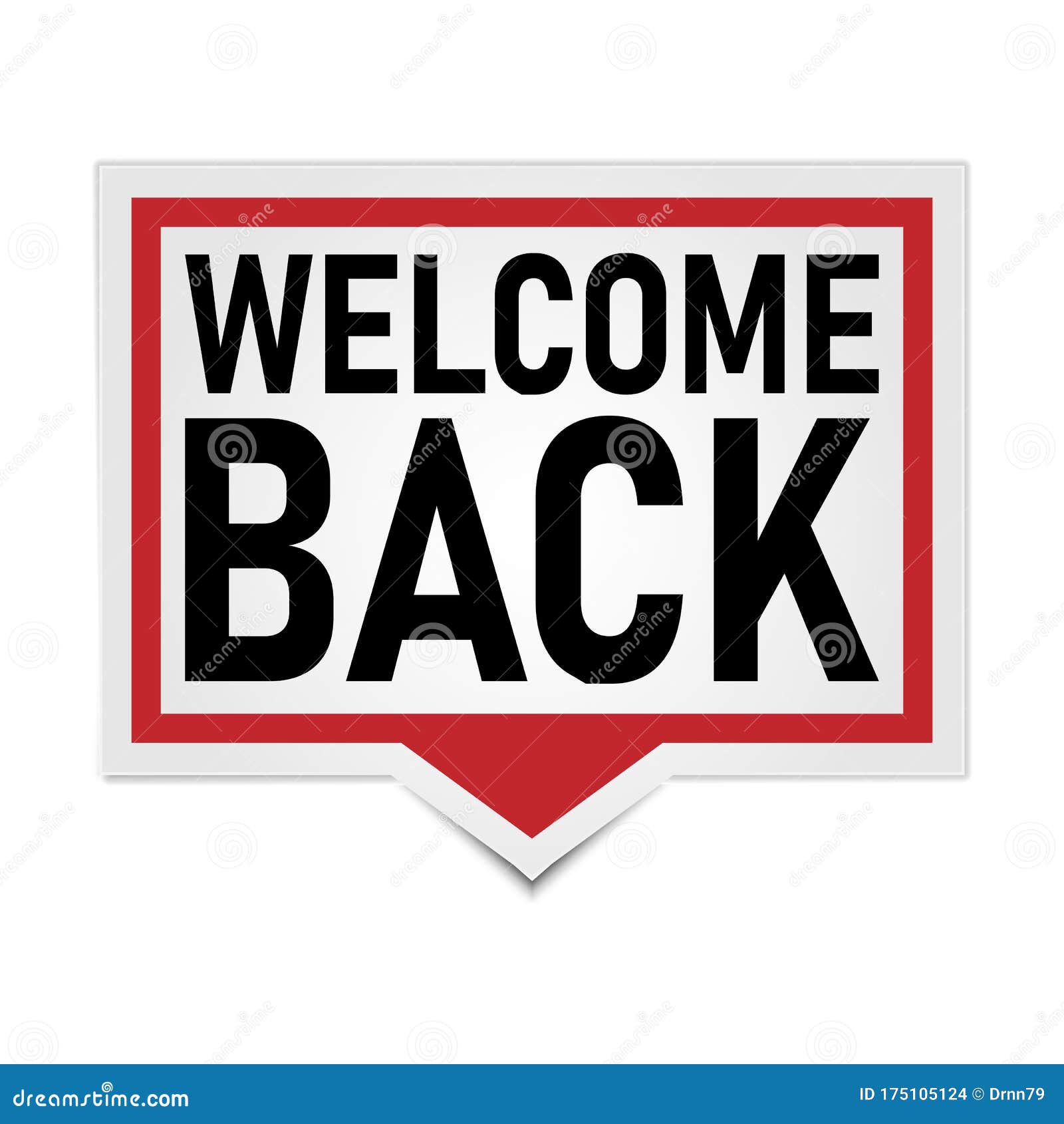 Welcome Back Red Speech Bubble Isolated Icon Stock Vector ...