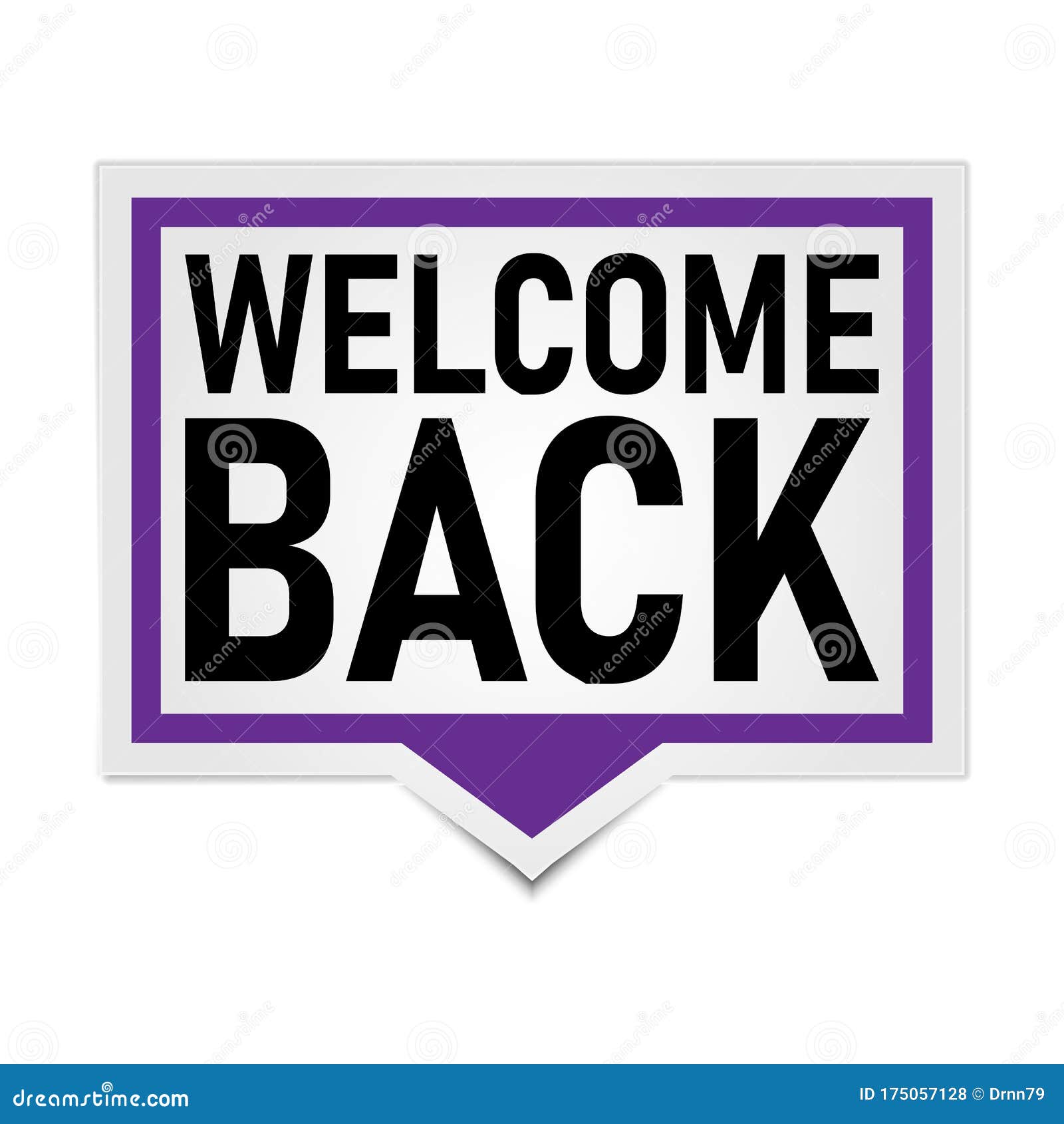 Welcome Back in Speech Bubble Isolated Icon Stock Vector - Illustration ...