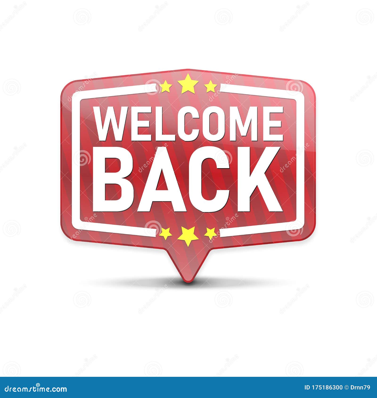 Welcome Back Red Speech Bubble Isolated Icon Stock Vector ...
