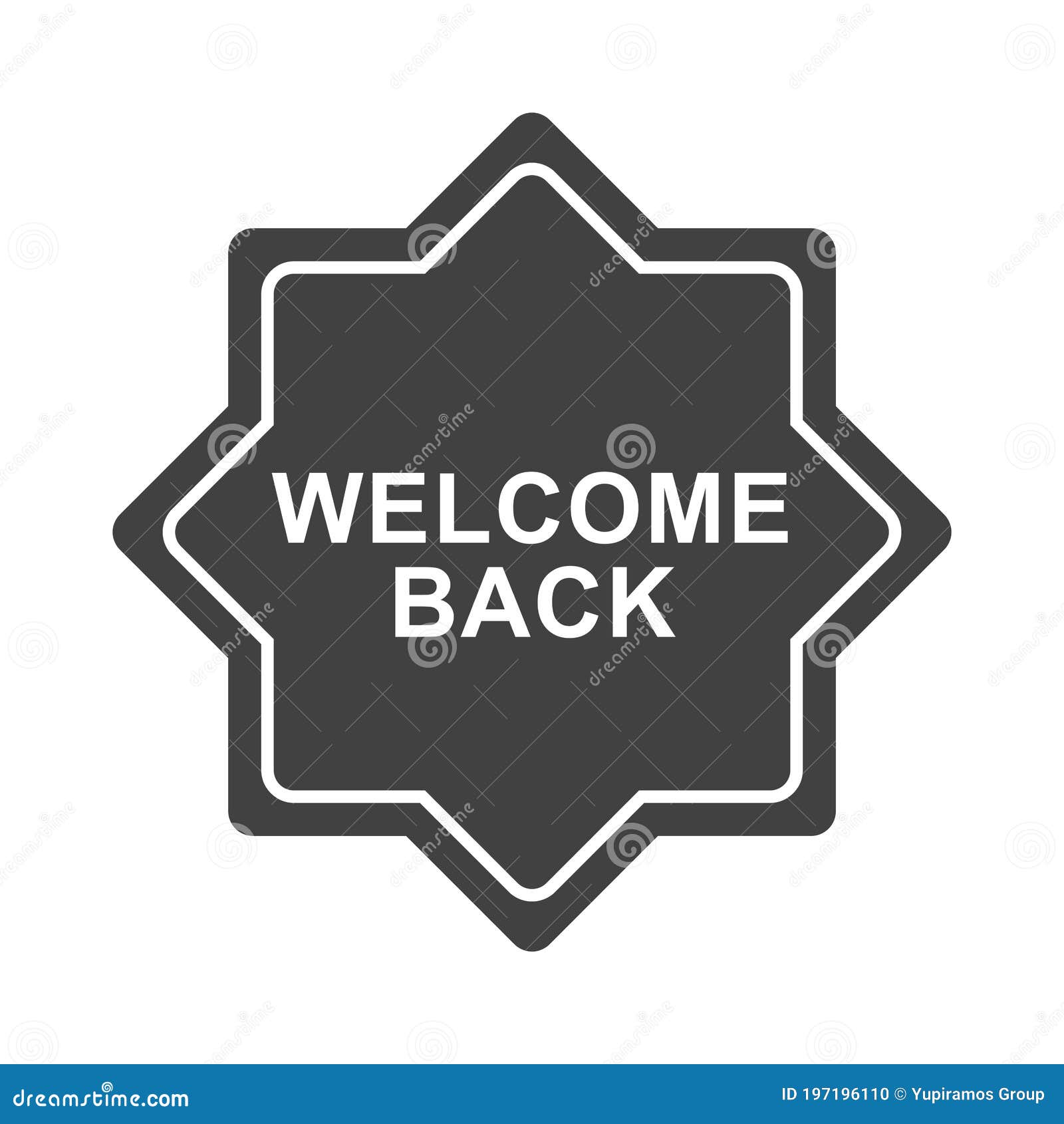 Welcome Back Sticker Label Template Design Silhouette Icon Stock Vector ...