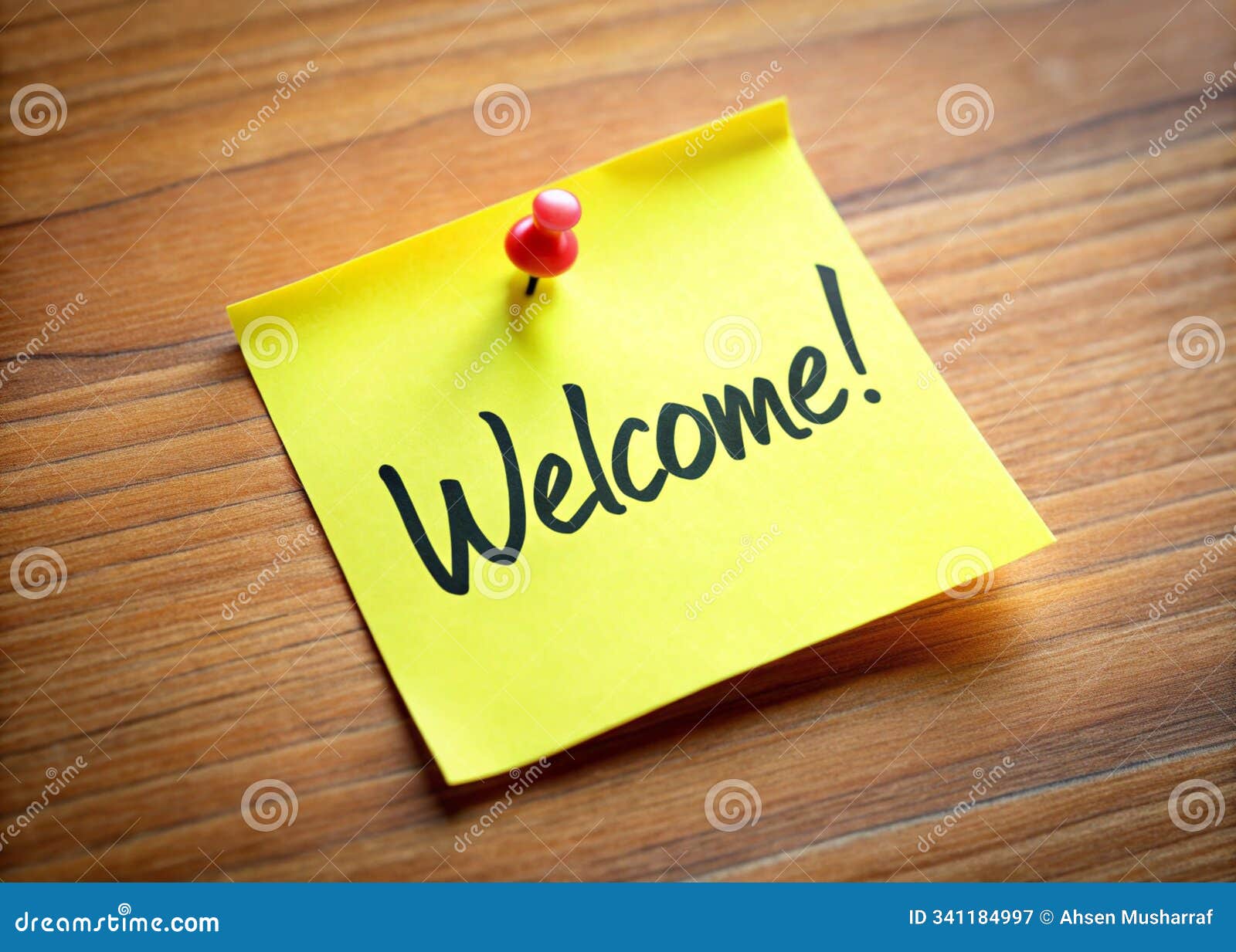 Welcome Back on a Sticky Note Stock Illustration - Illustration of card ...