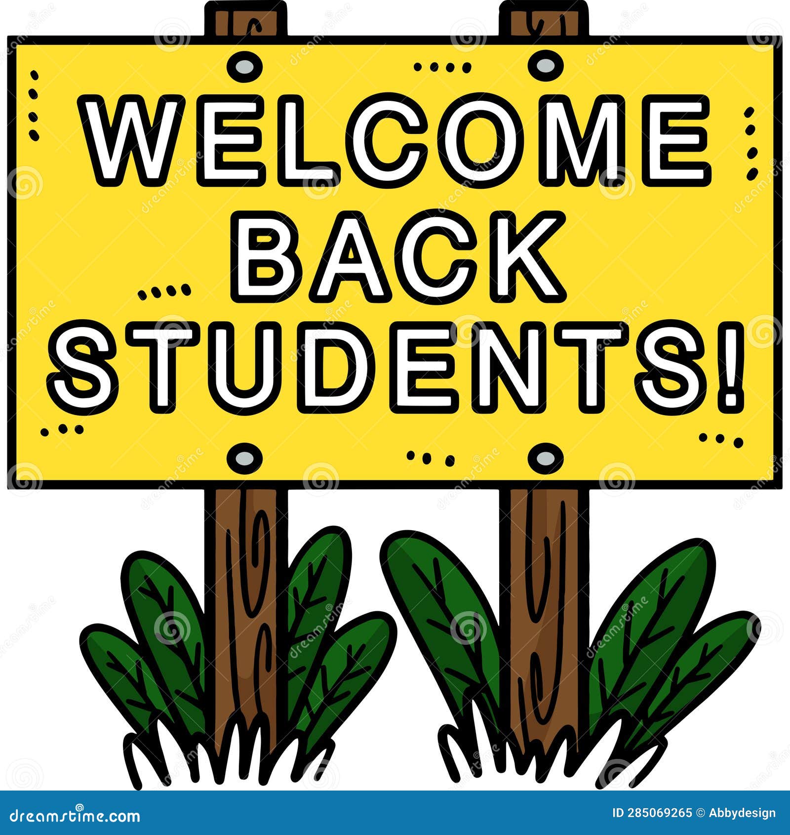 Welcome Back Students Cartoon Clipart Stock Vector - Illustration of ...