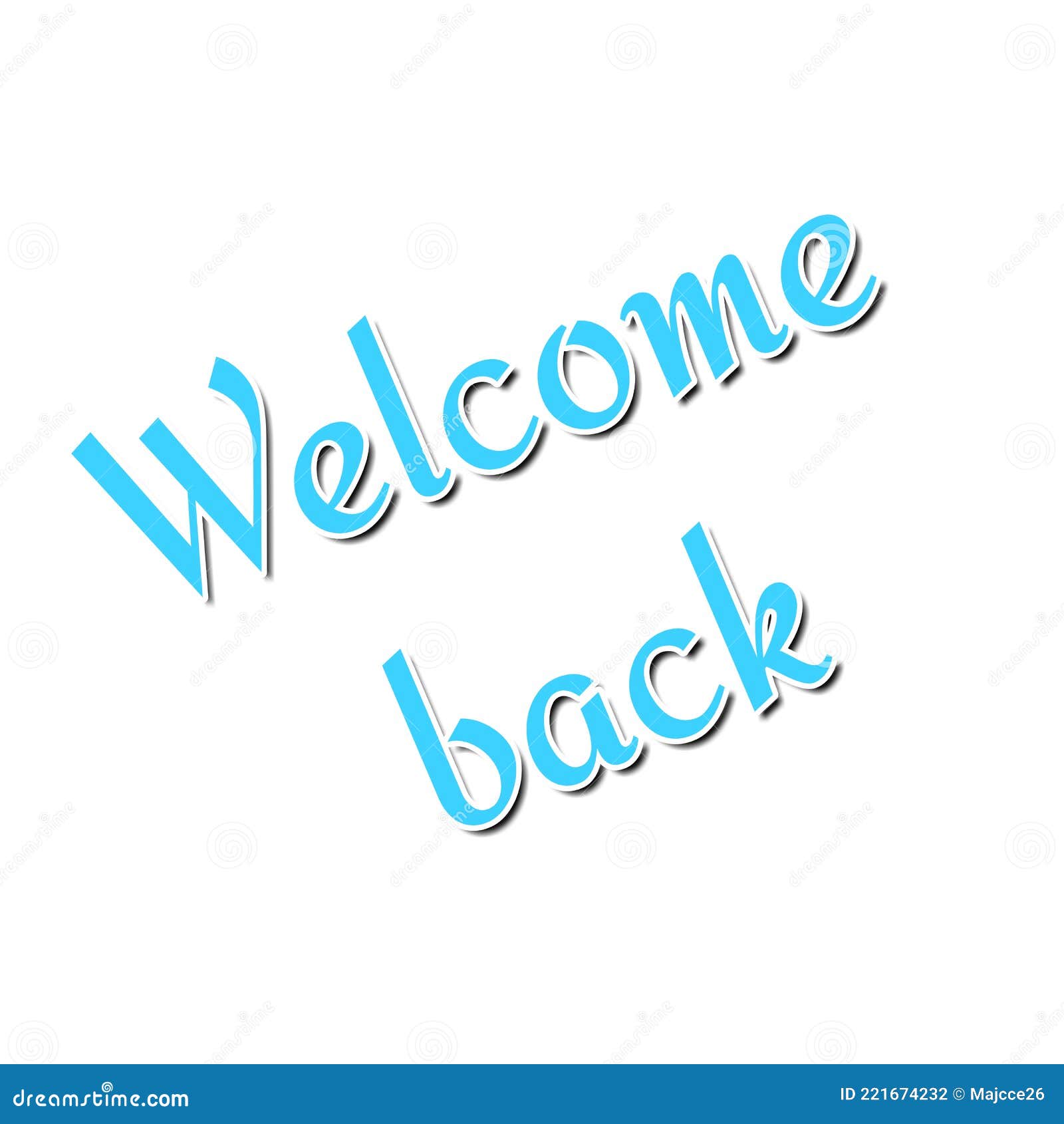 Welcome Back Text on White Background Stock Illustration - Illustration ...