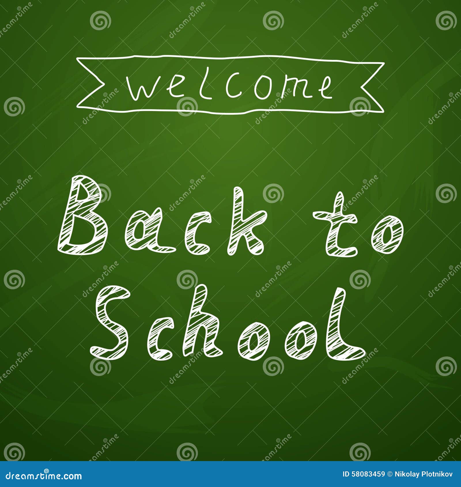 Welcome Back To School Background on Chalkboard Stock Vector ...