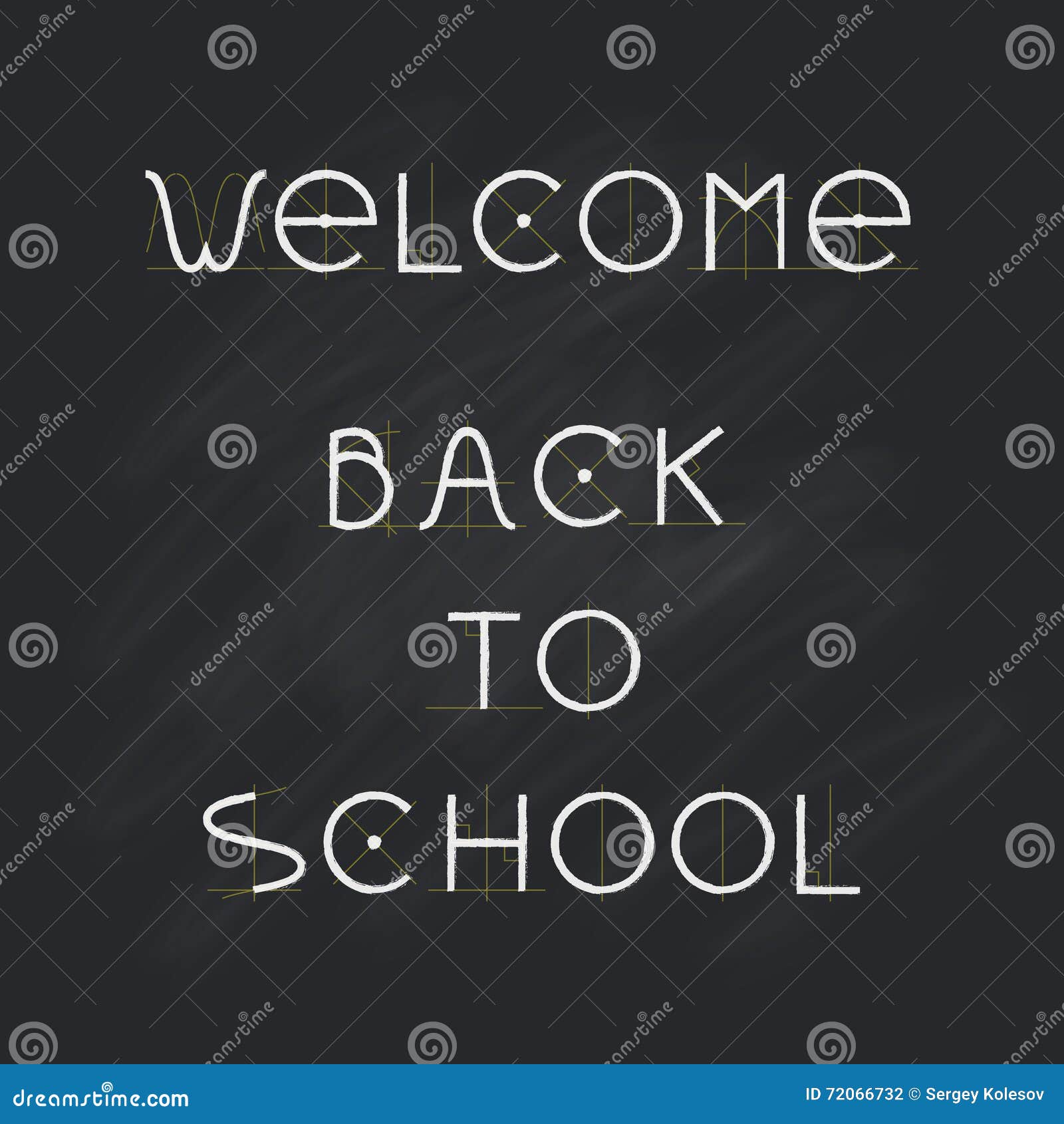 Welcome Back To School, Chalk Letters on Black Chalkboard Stock Vector ...