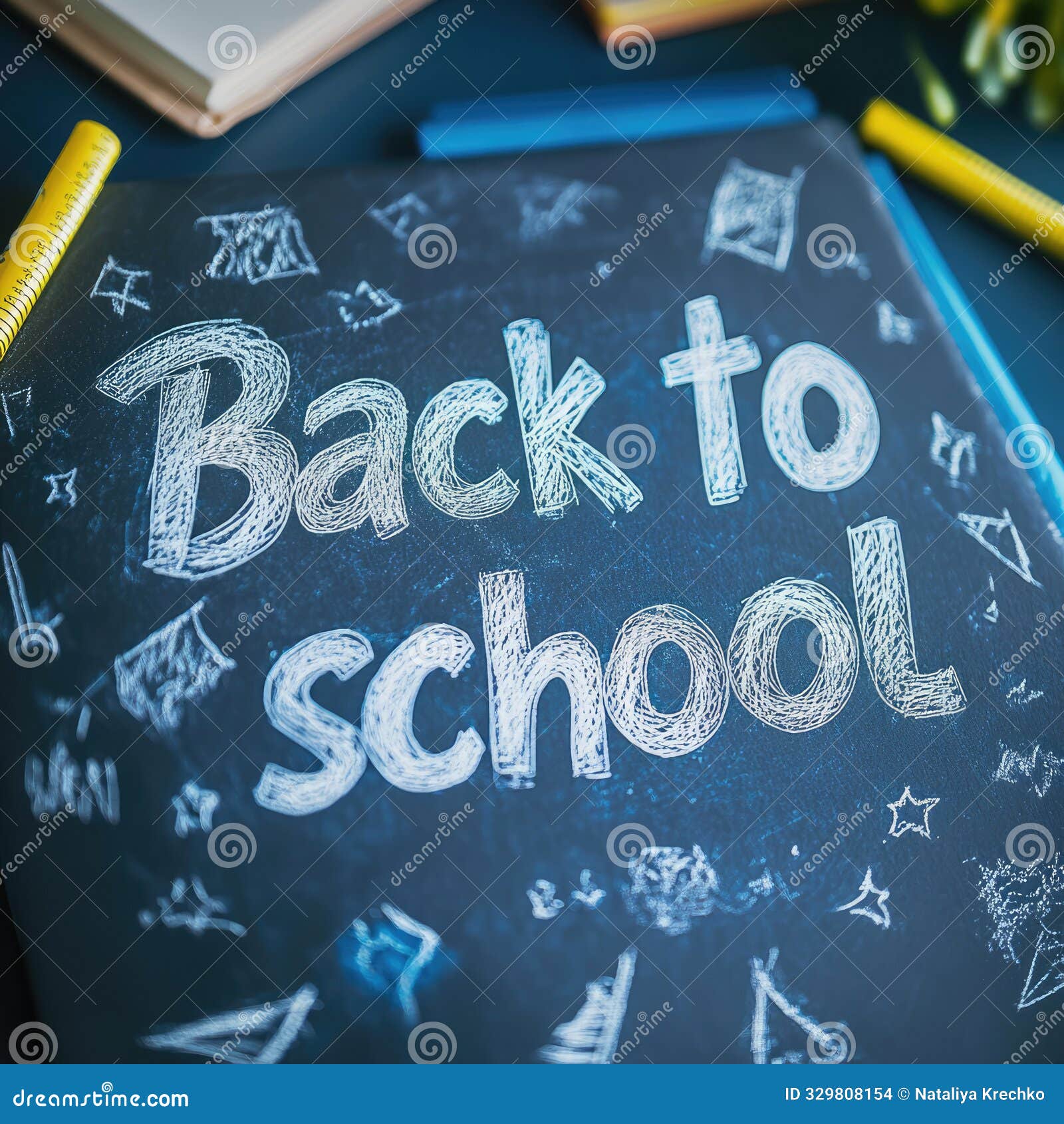 Welcome Back To School Chalkboard Sign Featuring an Array of School ...