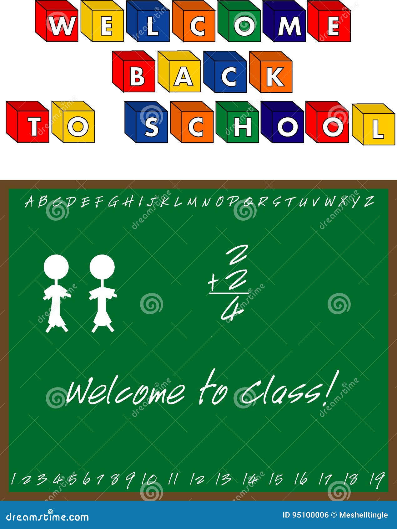 Welcome Back To School Collage Stock Vector - Illustration of blocks ...