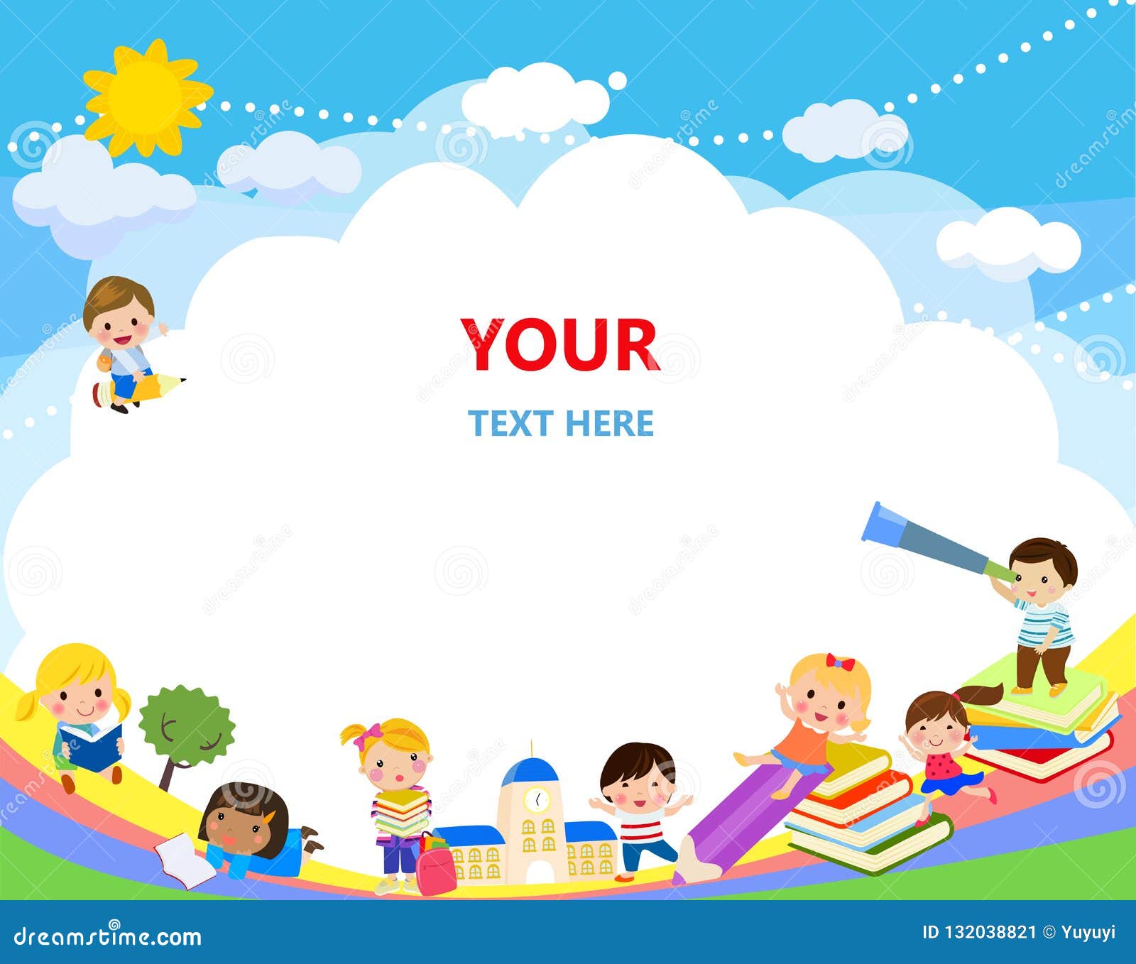 Welcome School Inscription And Triangle, Cube And Pythagorean Theorem ...