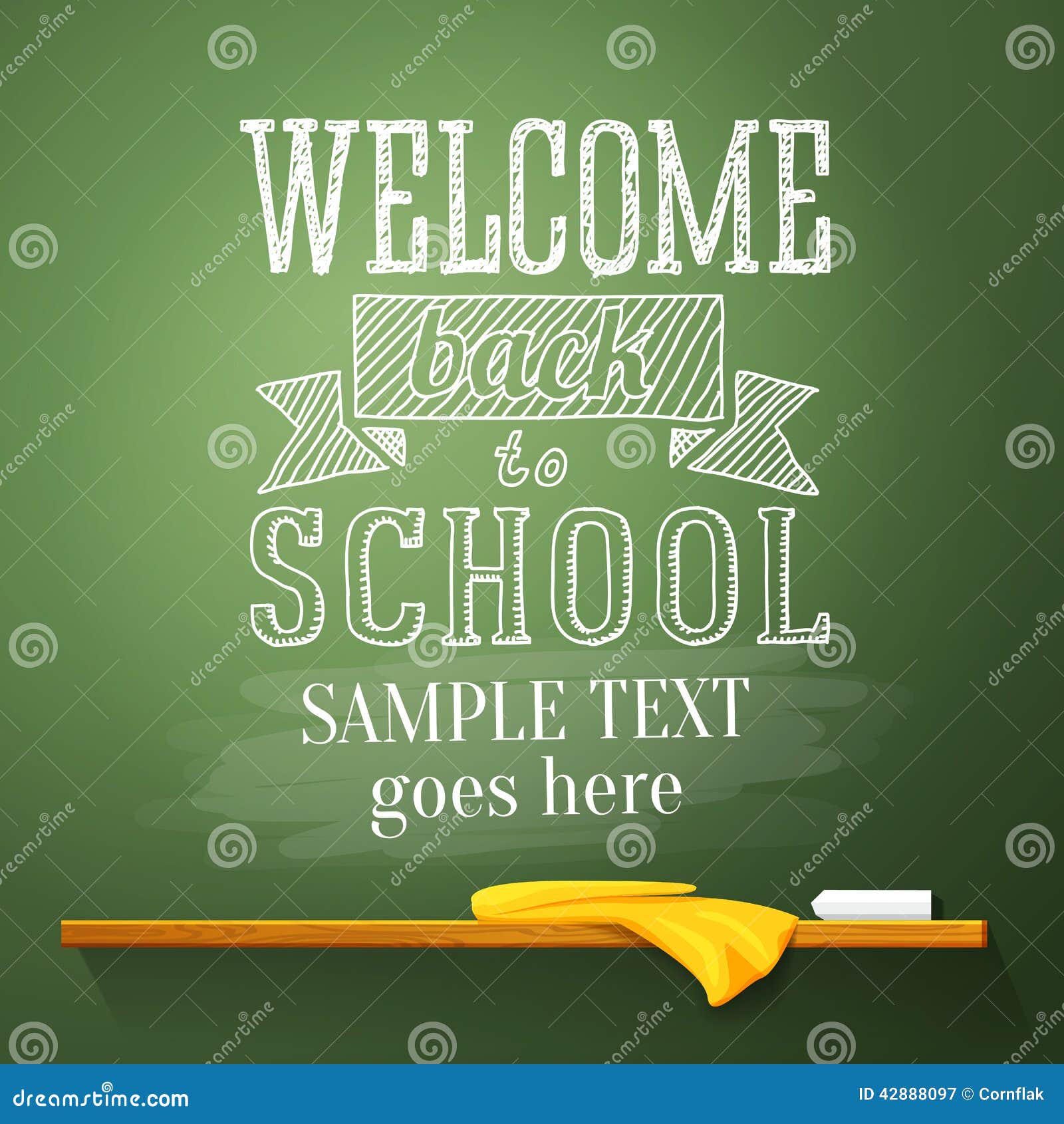 Welcome Back To School Message on the Chalkboard Stock Vector ...