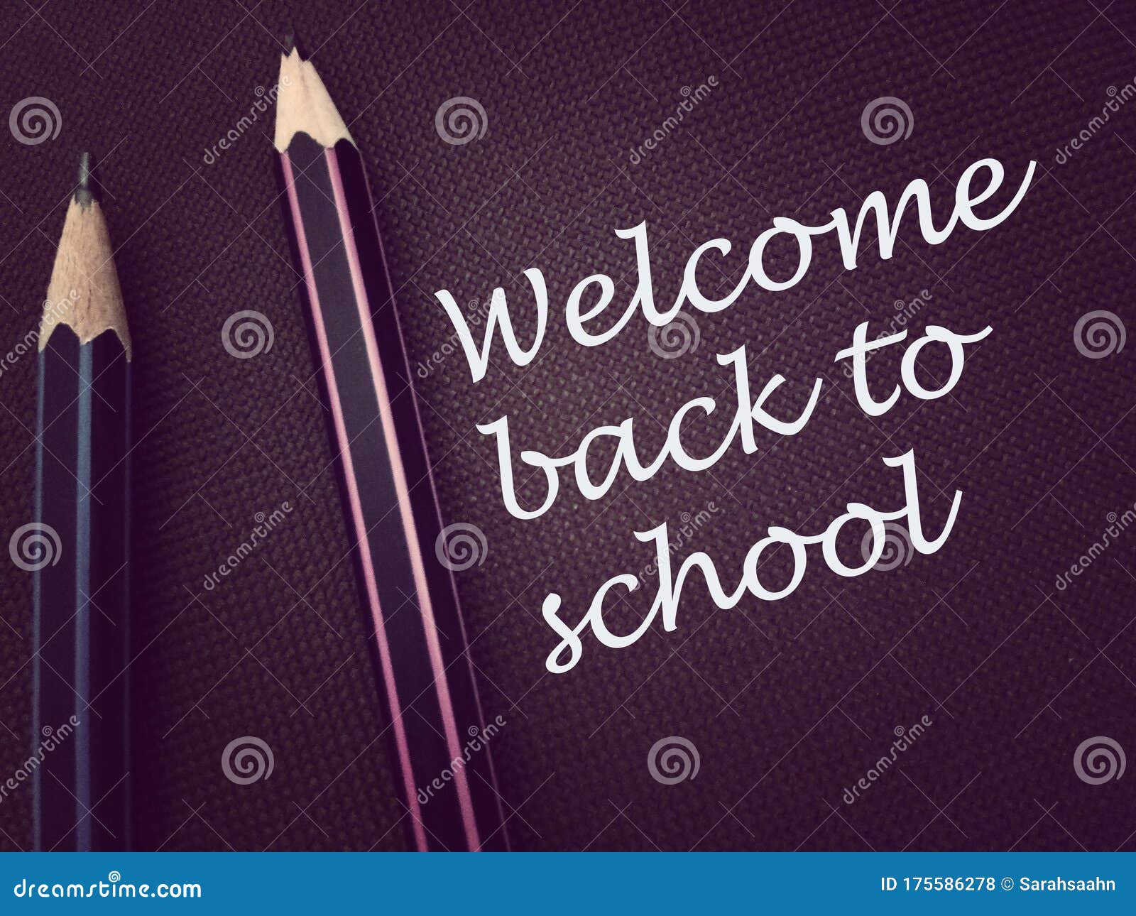 Welcome Back To School on Notebook with Stationeries. Stock Photo ...