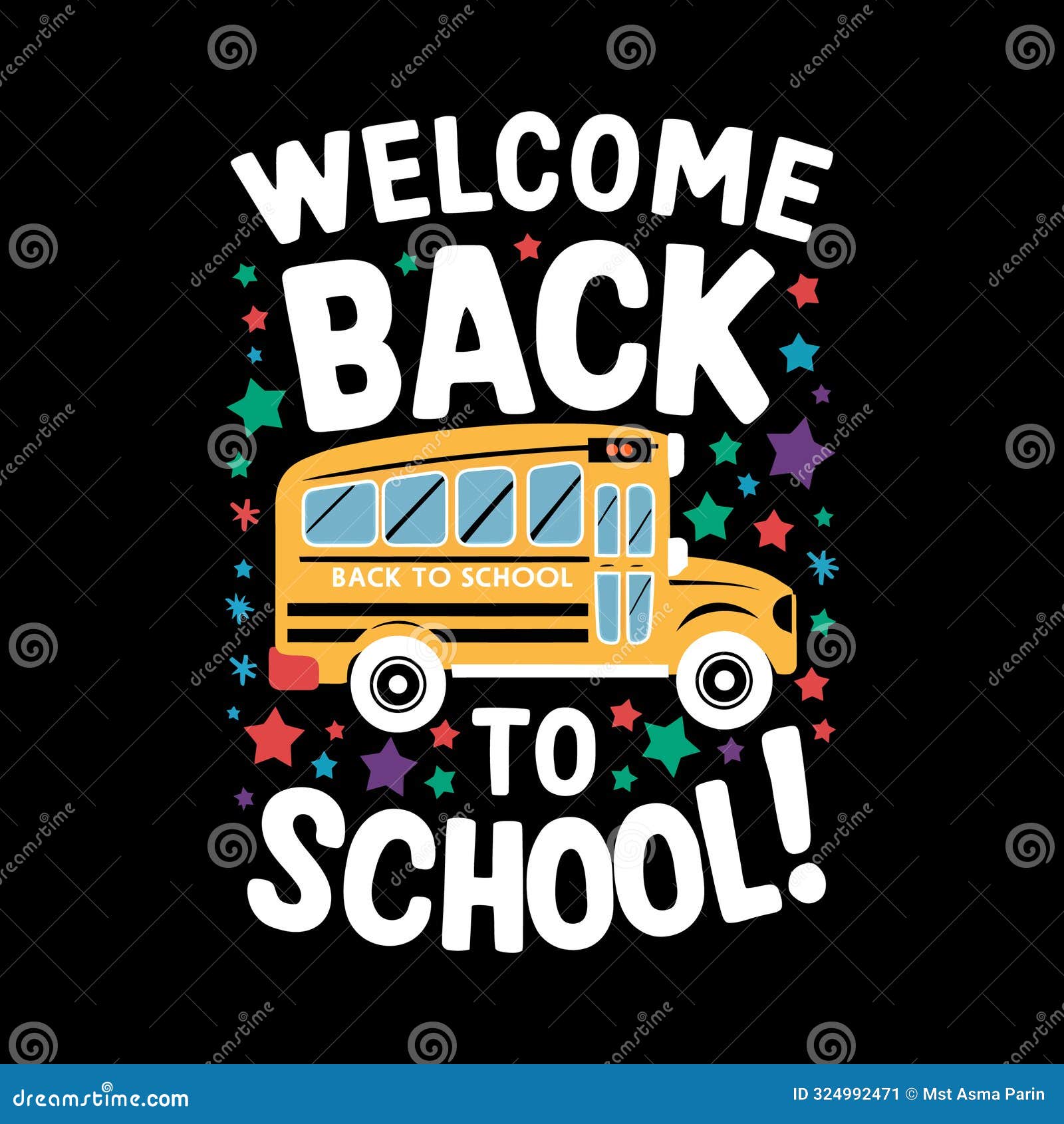Welcome Back To School Print Template T Shirt Design Stock Vector ...