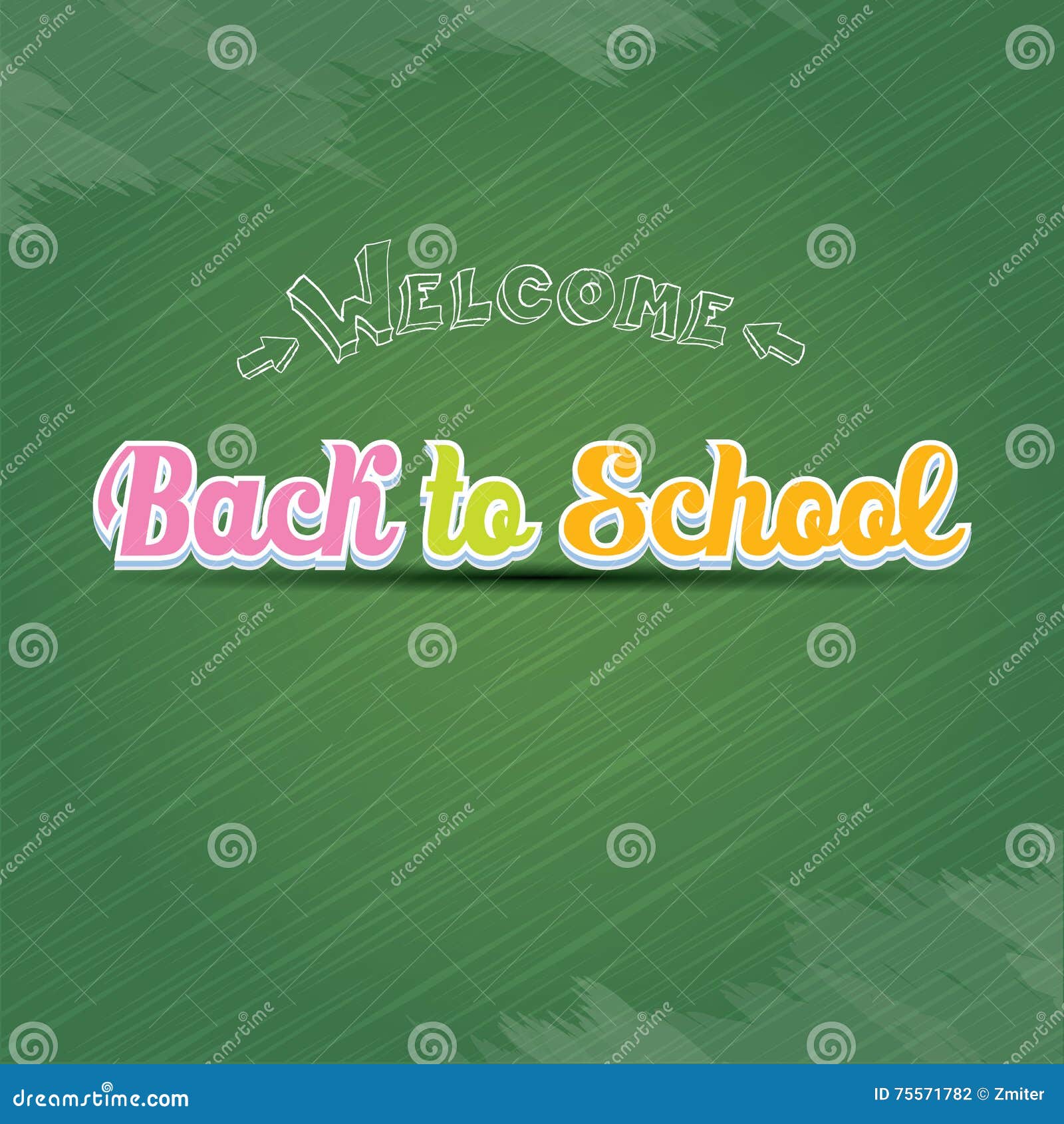 Welcome Back To School Text on Green Chalkboard Stock Vector ...