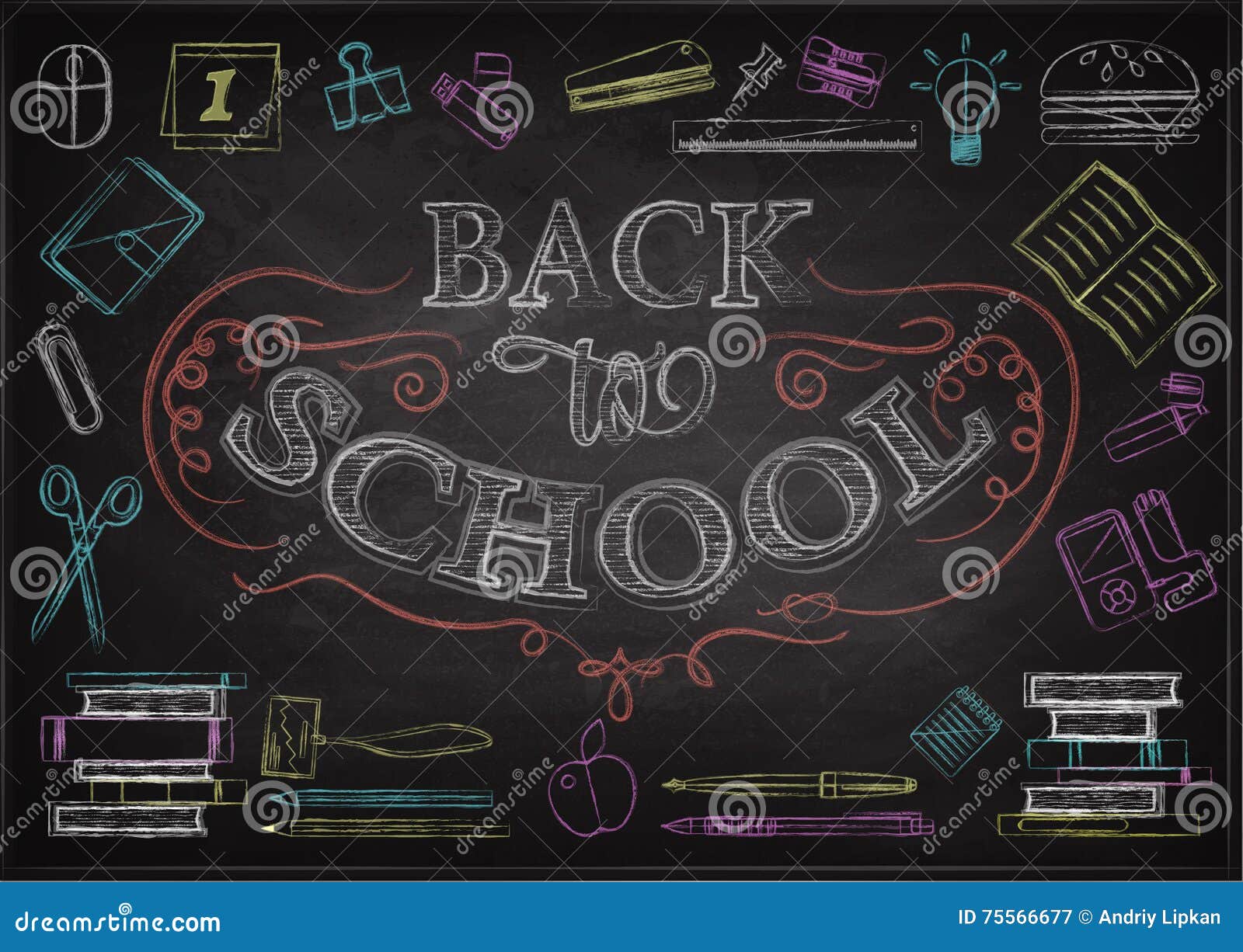Welcome Back To School Typographical Background on Chalkboard with ...