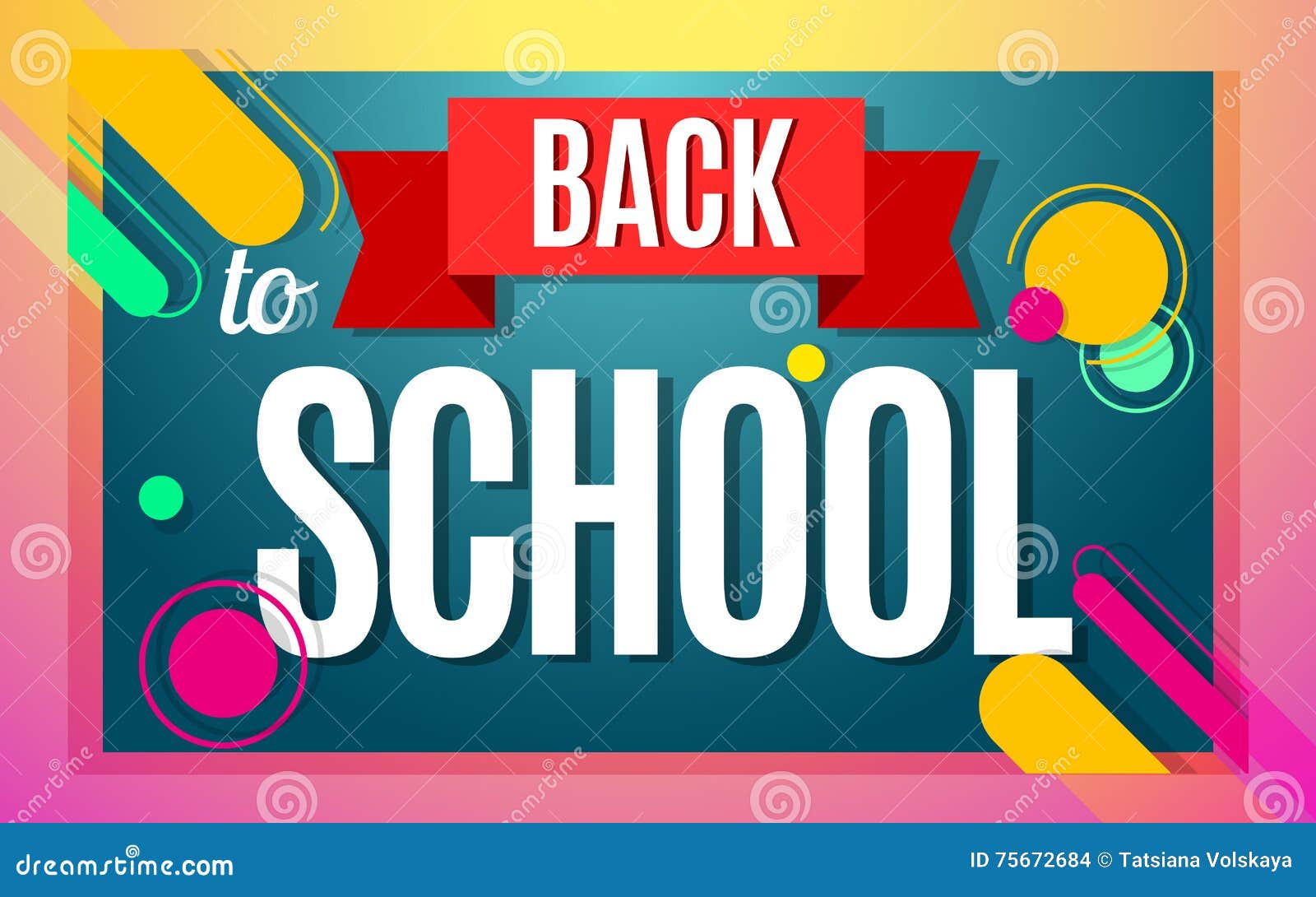 Welcome Back To School Vector Banner Stock Vector - Illustration of ...