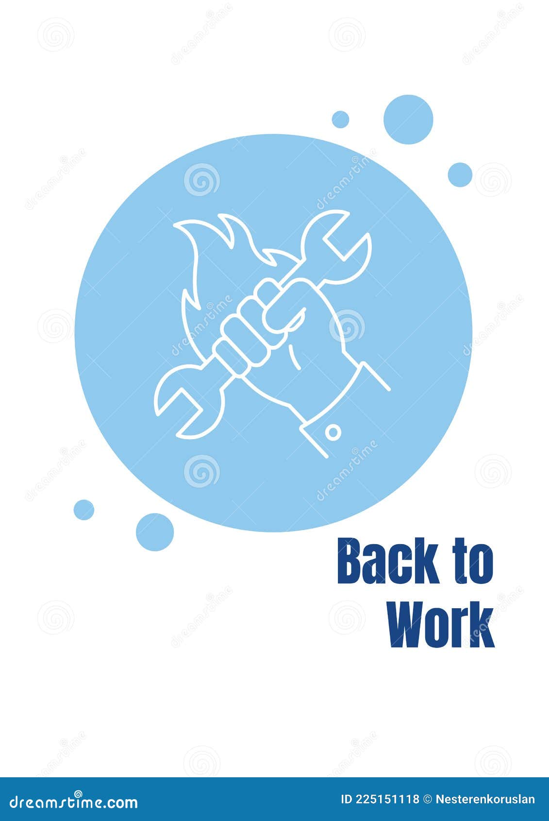 Welcome Back To Work Postcard with Linear Glyph Icon Stock Vector ...