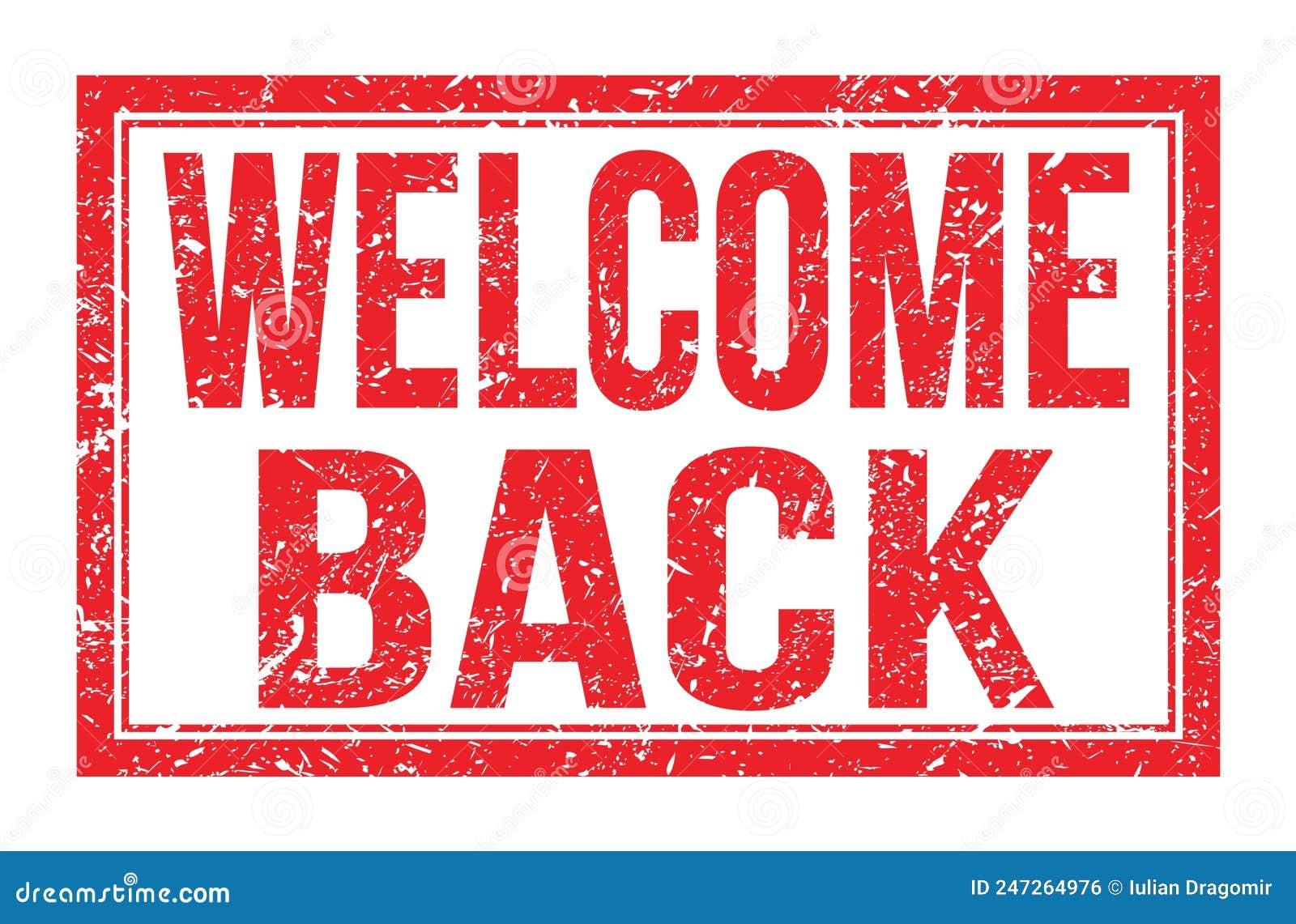 WELCOME BACK, Words on Red Rectangle Stamp Sign Stock Illustration ...