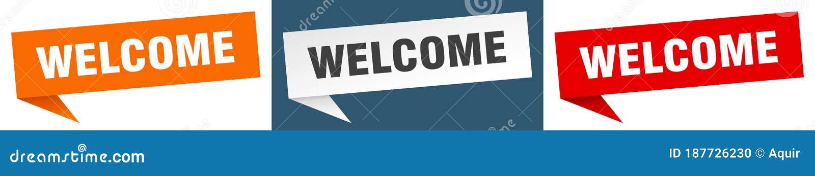 Welcome Banner. Welcome Speech Bubble Label Set Stock Vector ...