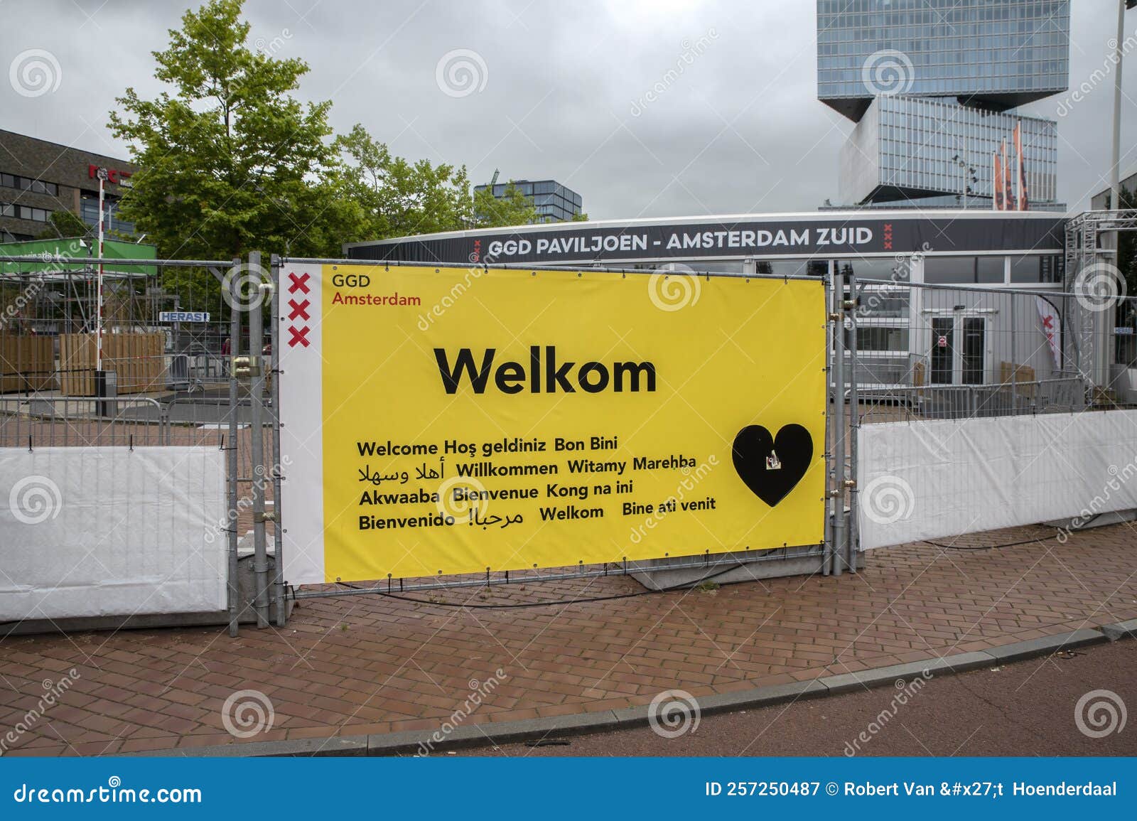 Welcome Billboard GGD at the Rai Complex at Amsterdam the Netherlands ...