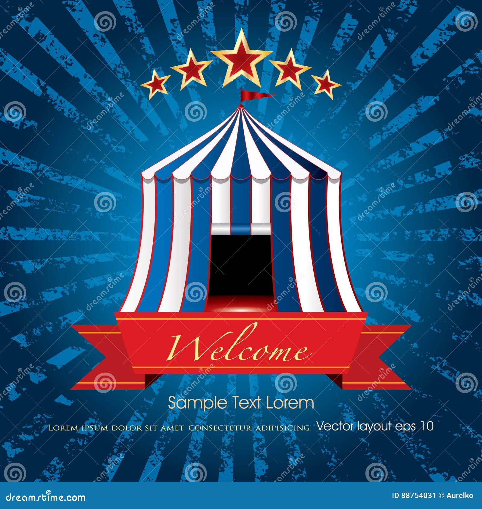 Welcome blue circus burst stock vector. Illustration of grunge - 88754031