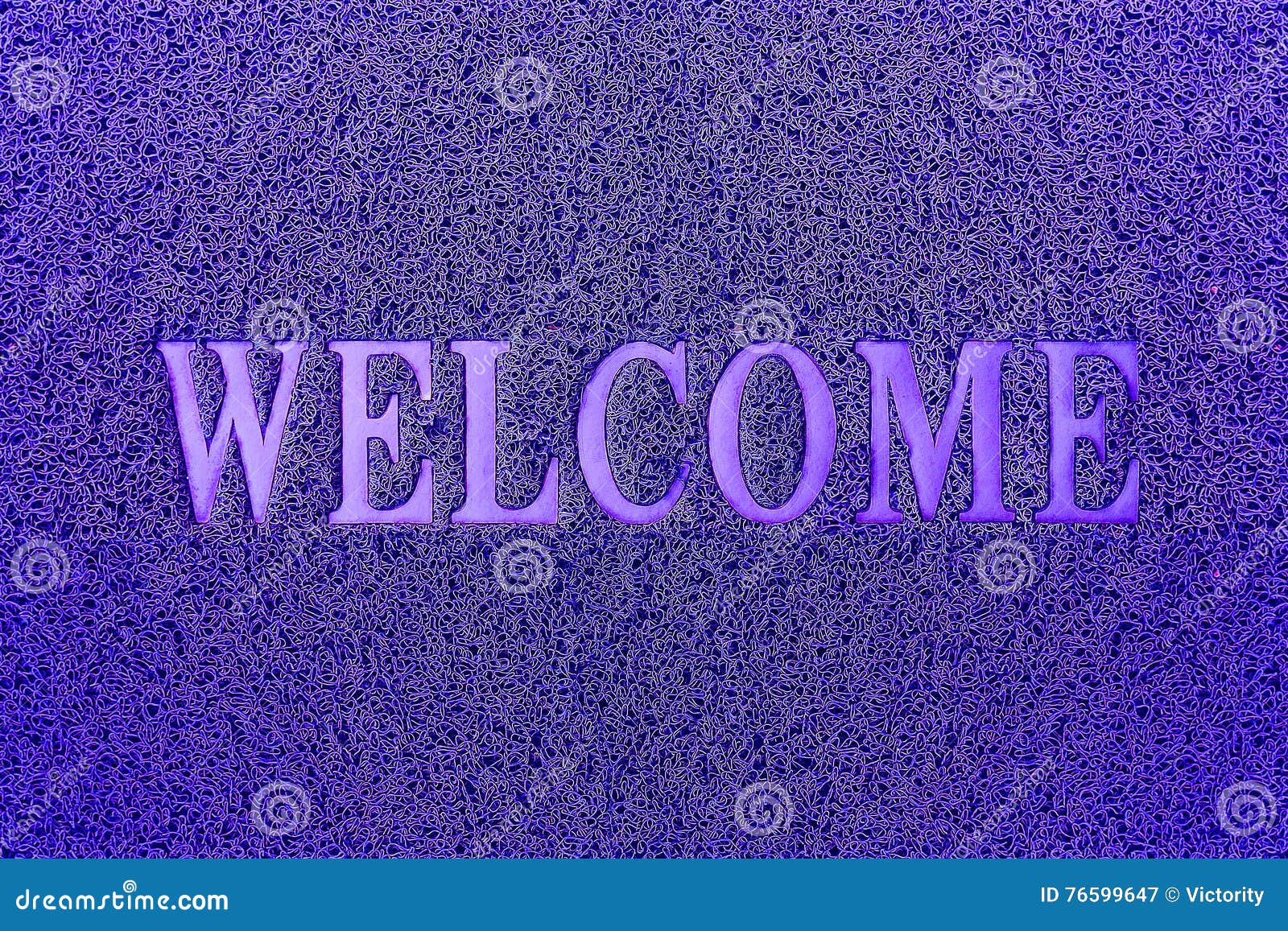 Welcome Blue Door Mat. Welcome Carpet Background Stock Image - Image of ...