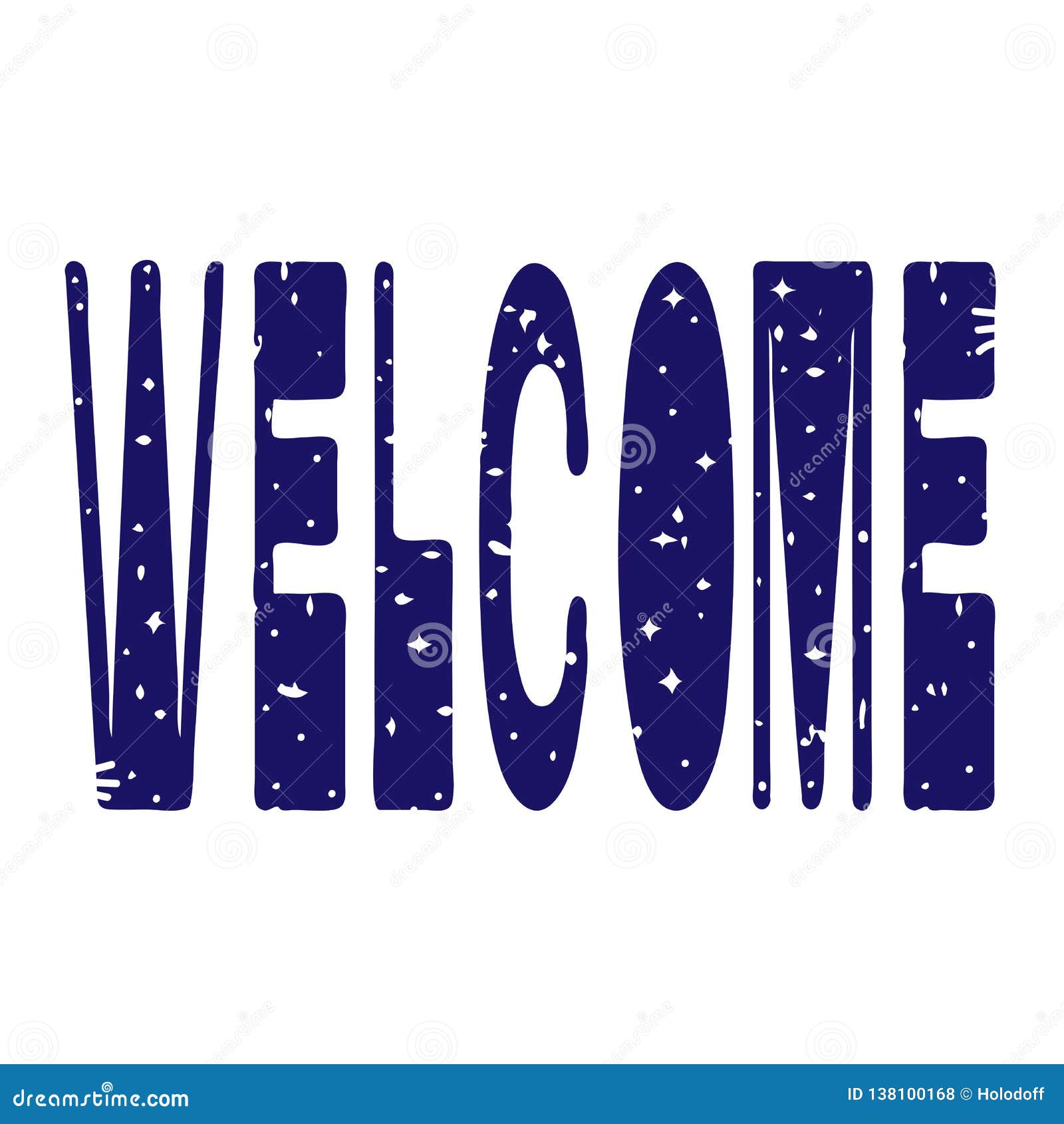 Welcome. Blue Inscription on a White Background Stock Illustration ...