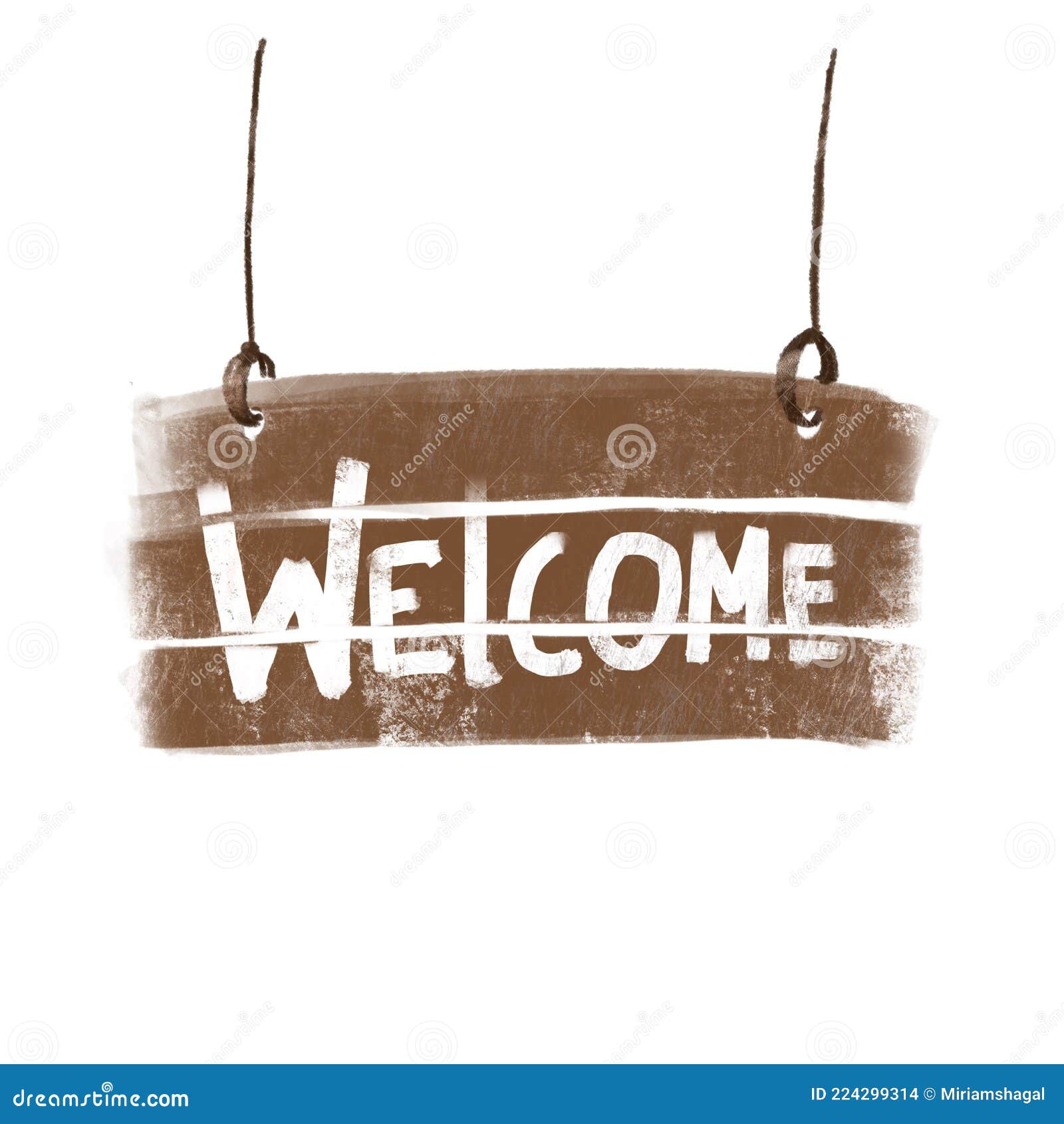 Welcome Board Decoration Element, Hand Drawn Illustration Stock ...