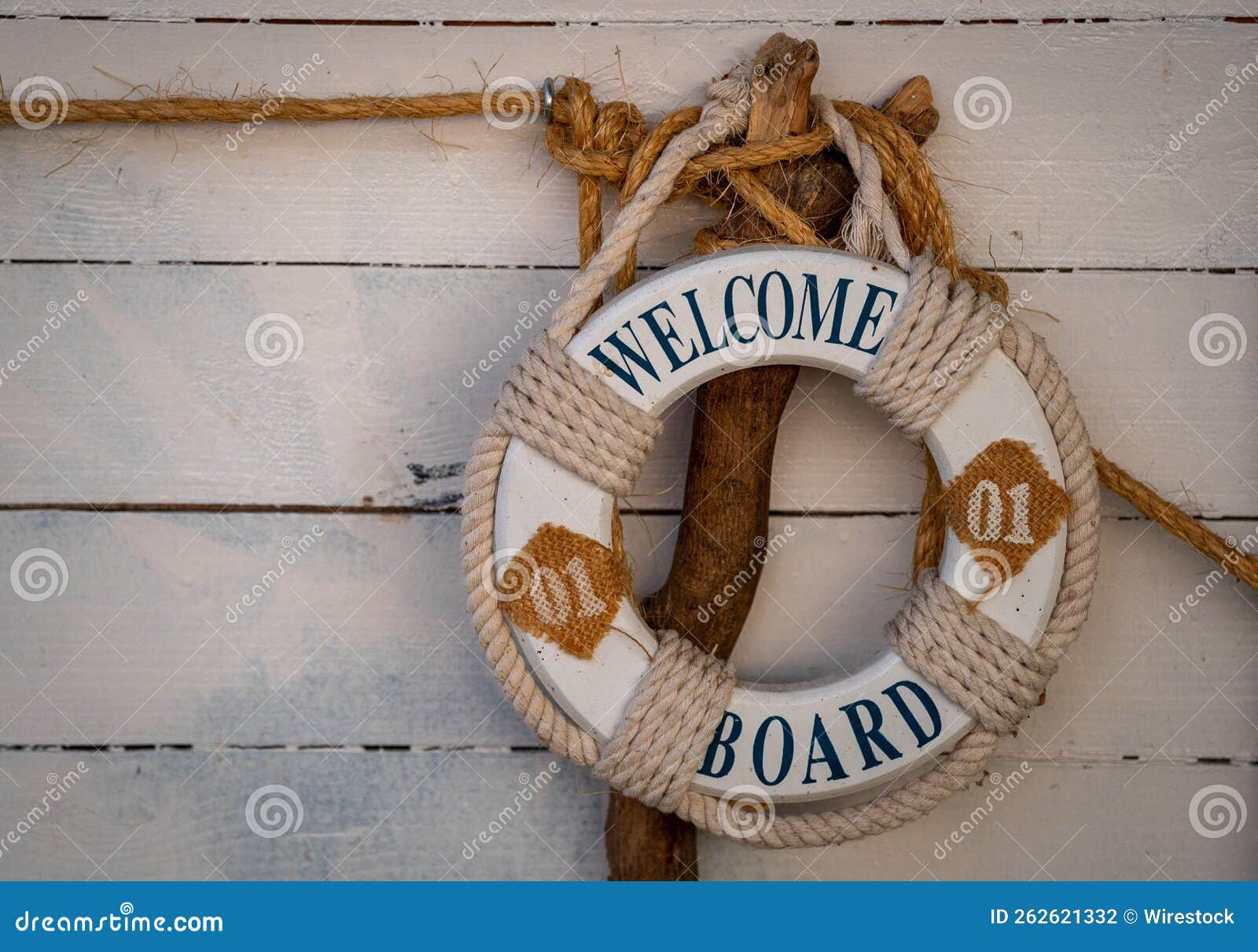 Welcome on Board Message on a Decorative Buoy Stock Photo - Image of ...