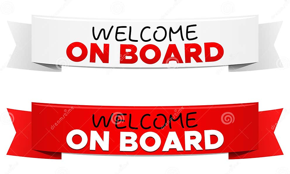 Welcome on Board Ribbon Vector Banners. Stock Vector - Illustration of ...