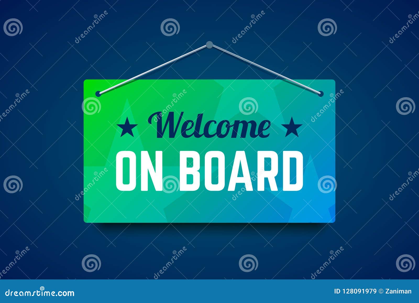 Welcome on Board Vector Sign on the Wall. Stock Vector - Illustration ...