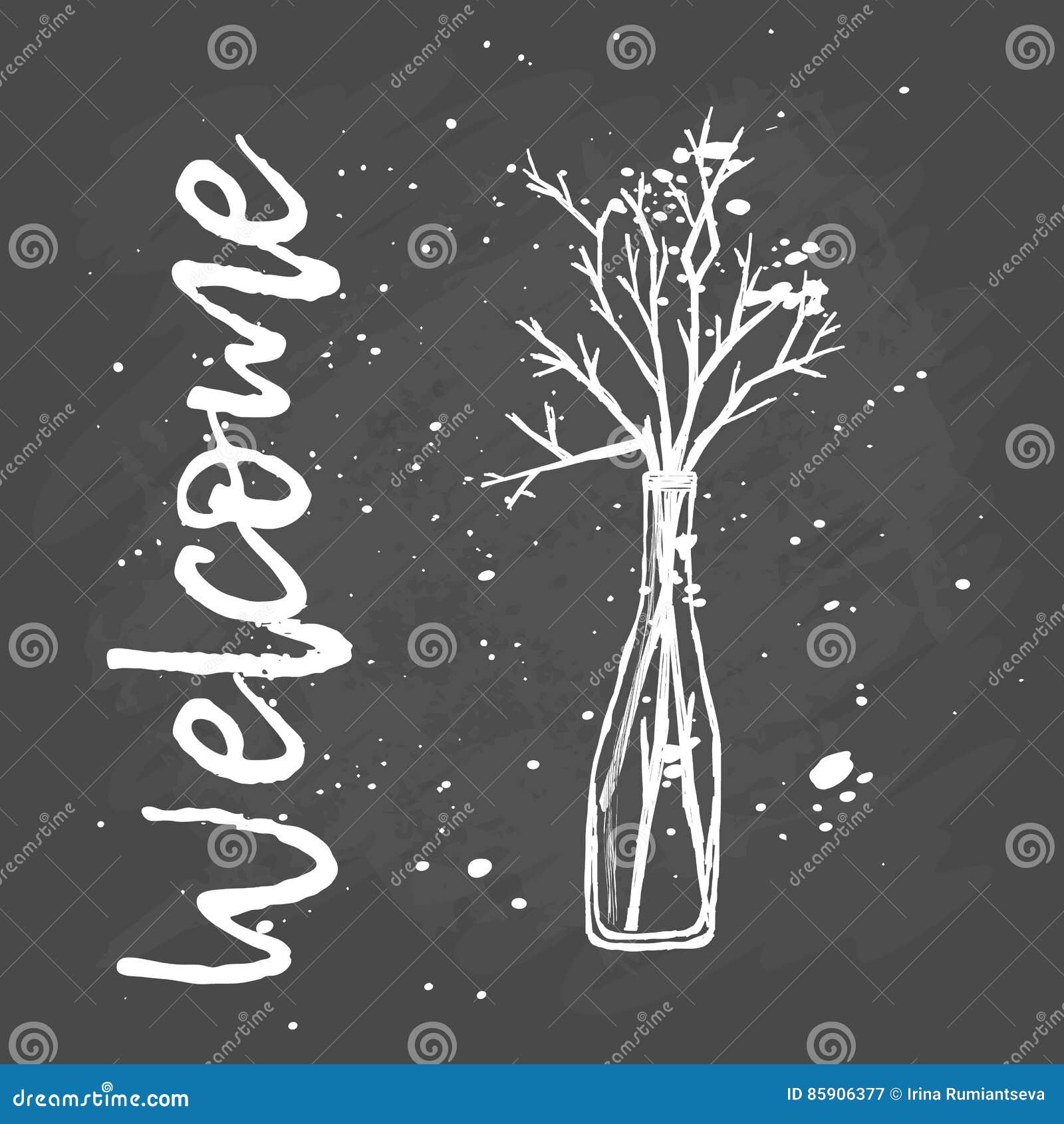 Welcome. Branches in a Vase Stock Illustration - Illustration of ...