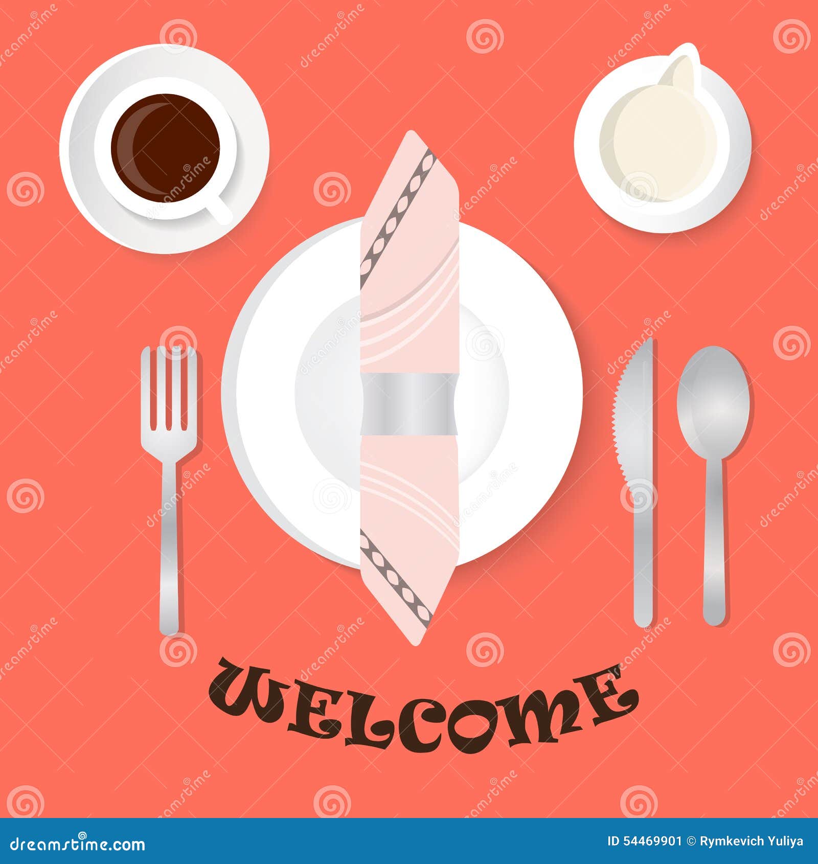 Welcome for breakfast stock vector. Illustration of delicious - 54469901
