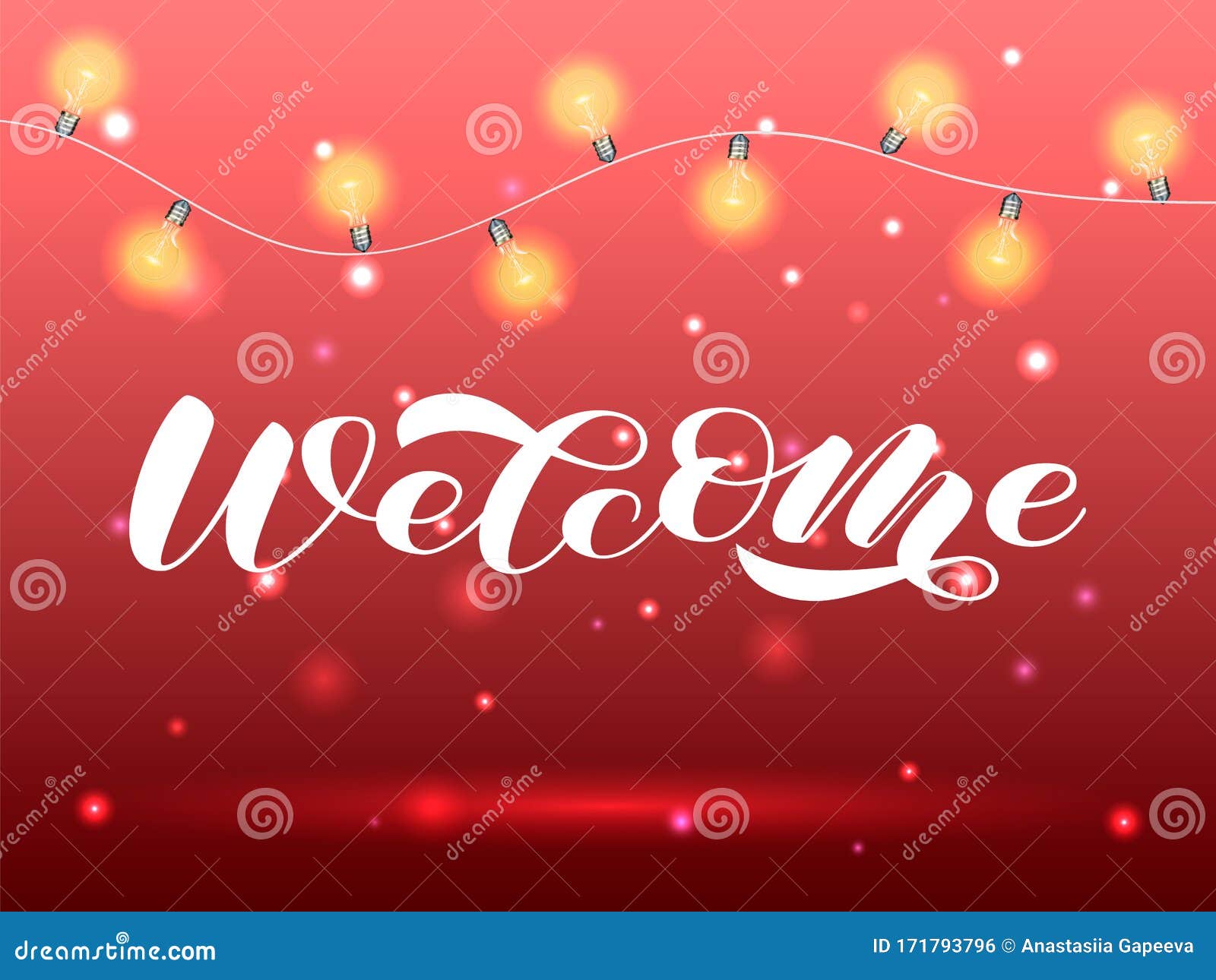 Welcome Brush Lettering. Vector Illustration for Card Stock ...