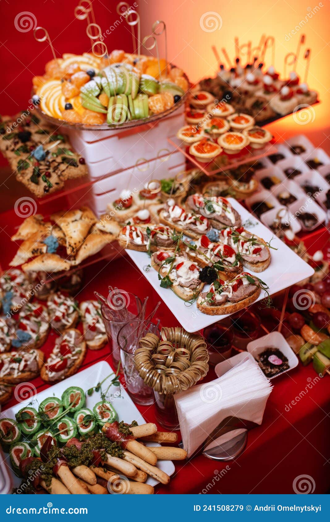 Welcome Buffet with Alcohol and Snacks Stock Image - Image of ...