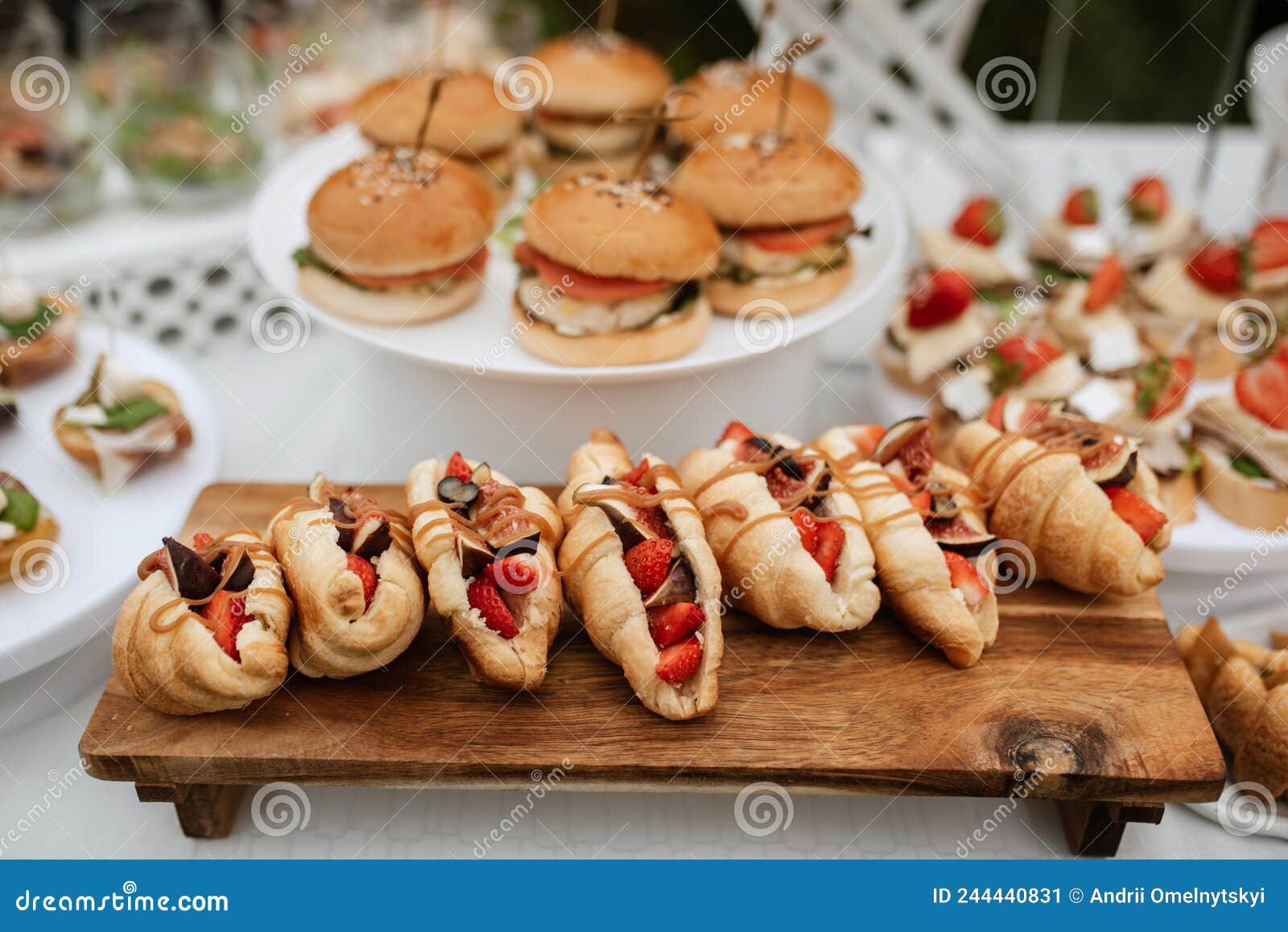 Welcome Buffet with Alcohol and Snacks Stock Image - Image of table ...