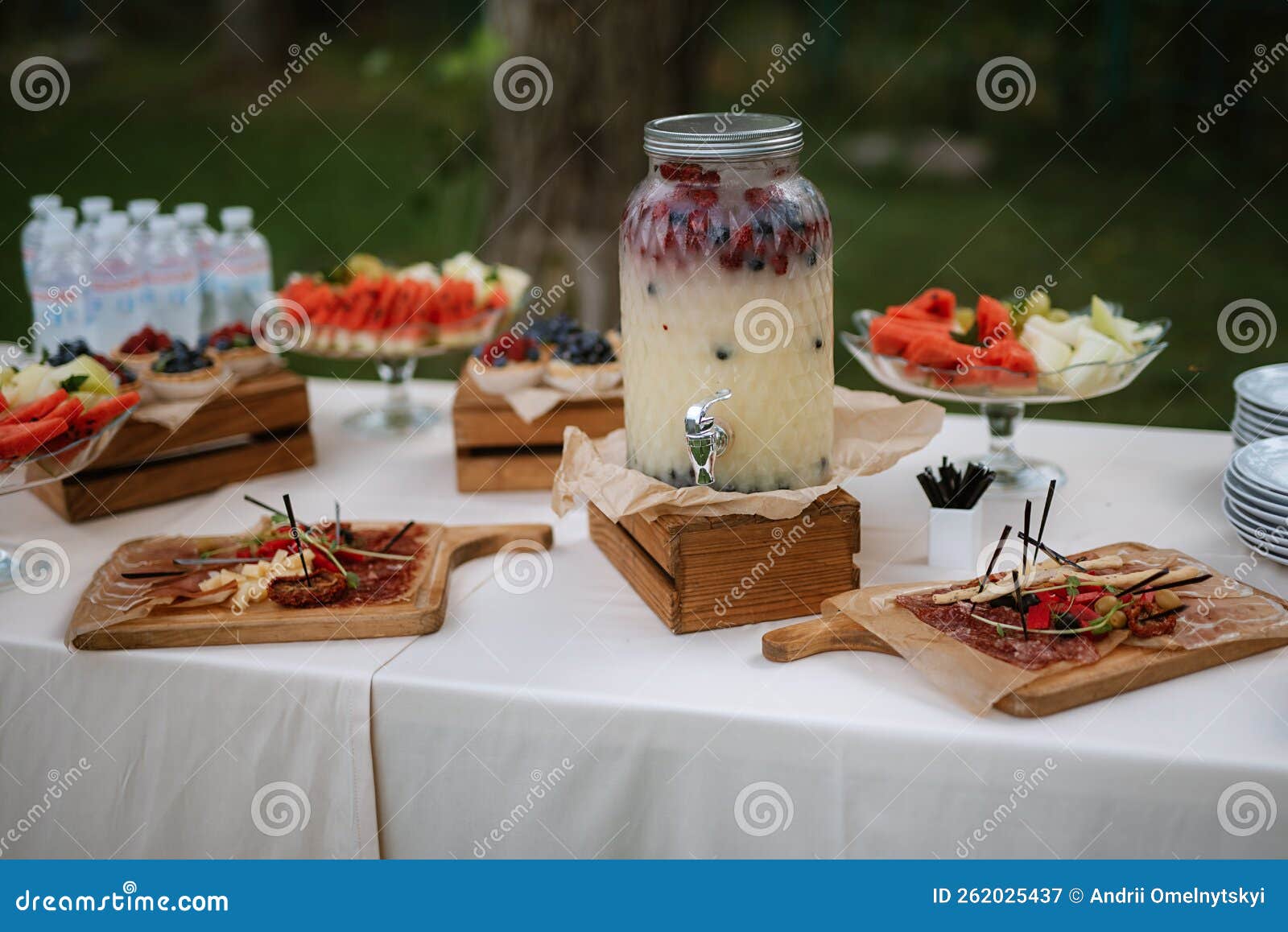 Welcome Buffet with Alcohol and Snacks Stock Image - Image of wine ...