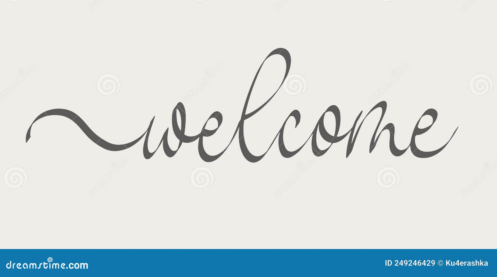 Welcome - Calligraphic Inscription with Smooth Lines. Stock Vector ...