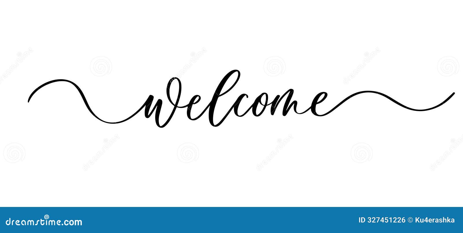 Welcome - Calligraphic Inscription with Smooth Lines. Stock ...