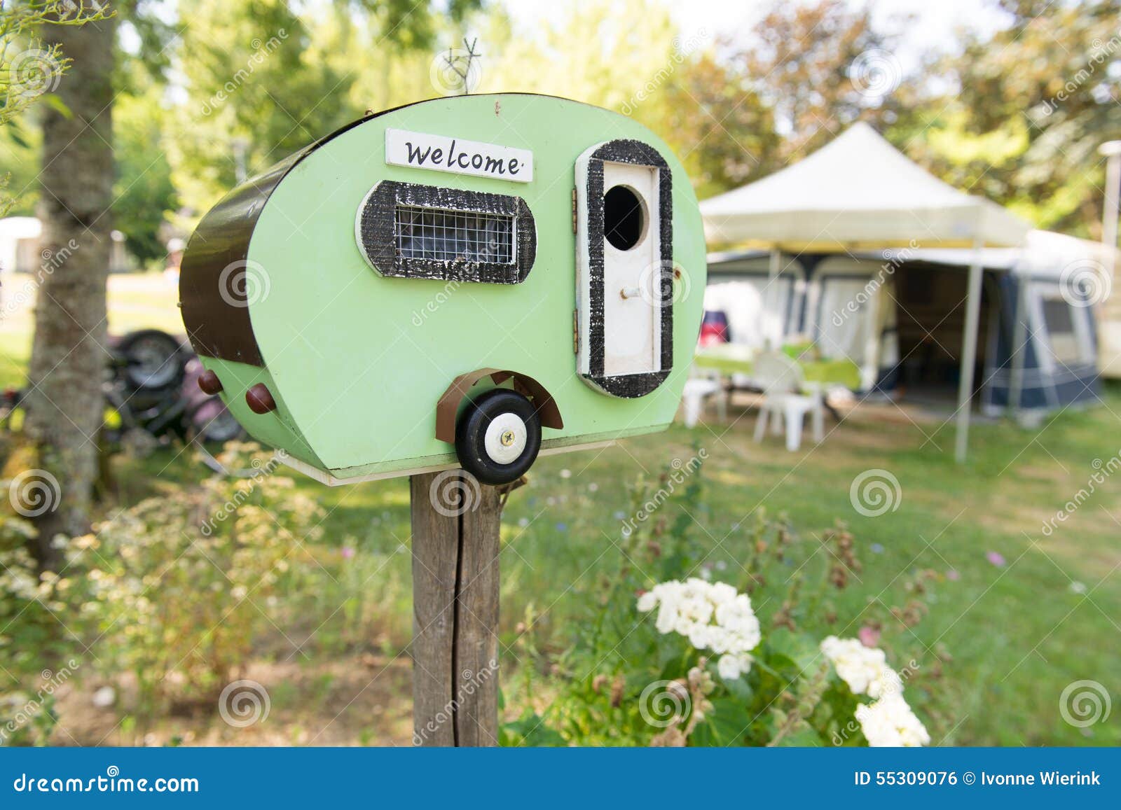 Welcome at the camping stock photo. Image of caravan - 55309076