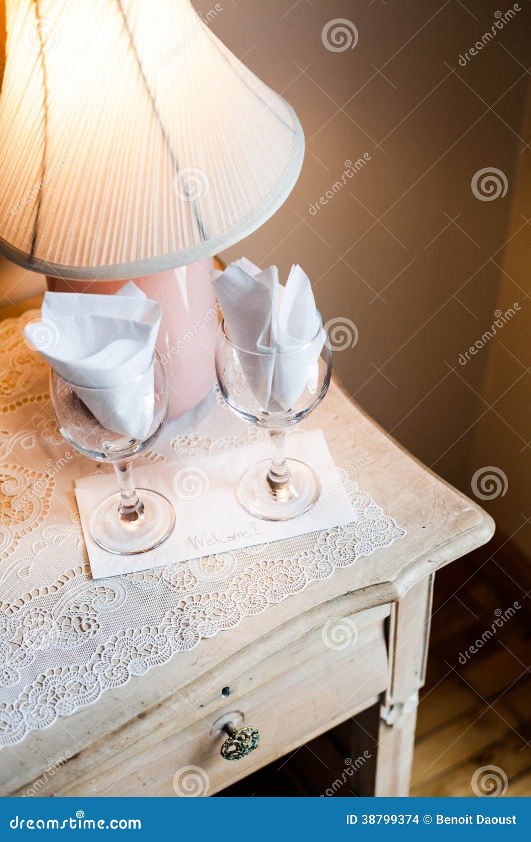 Welcome Card On A Bedside Table Royalty-Free Stock Photo ...