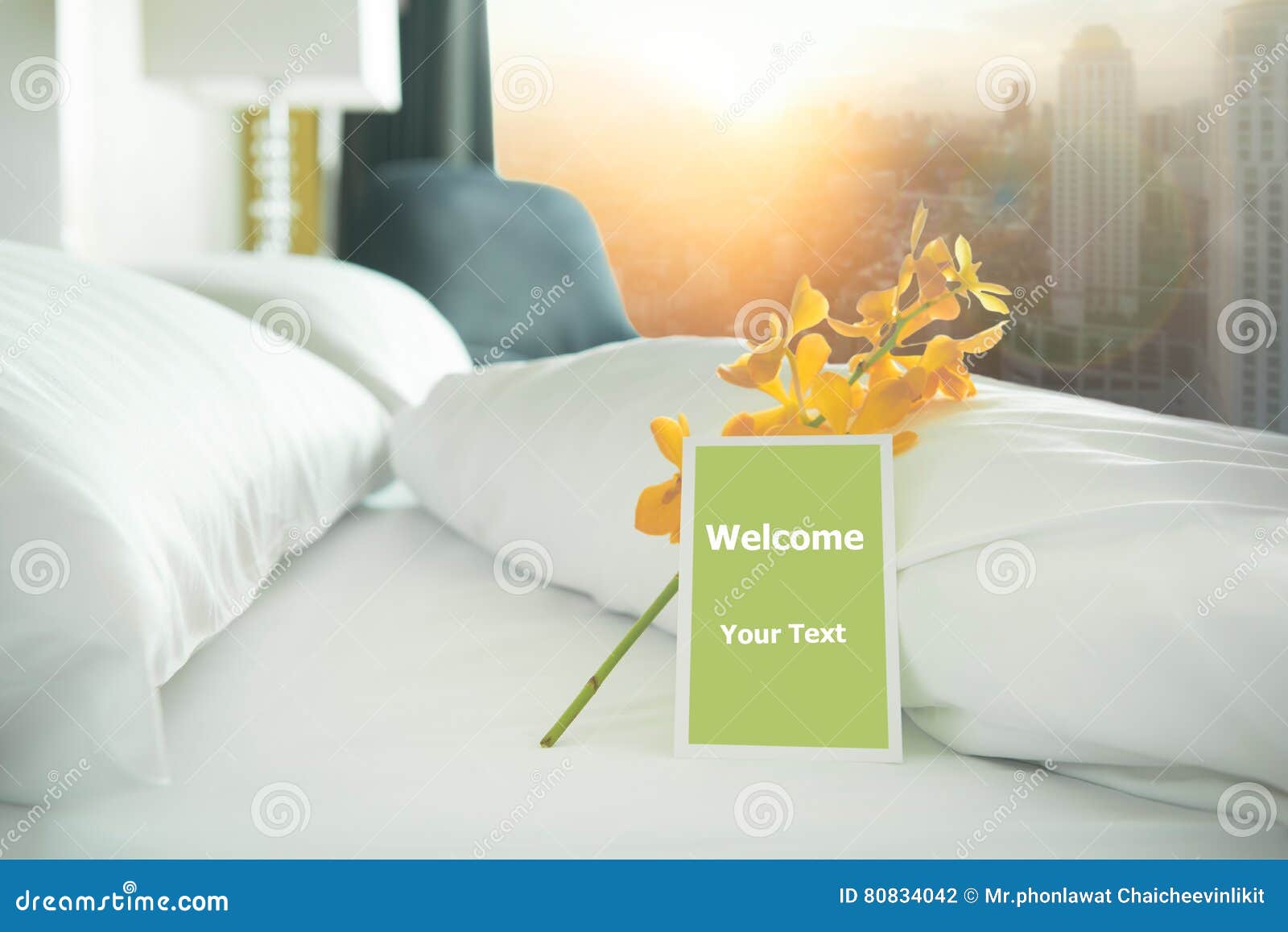 Welcome Card On A Bedside Table Royalty-Free Stock Photo ...