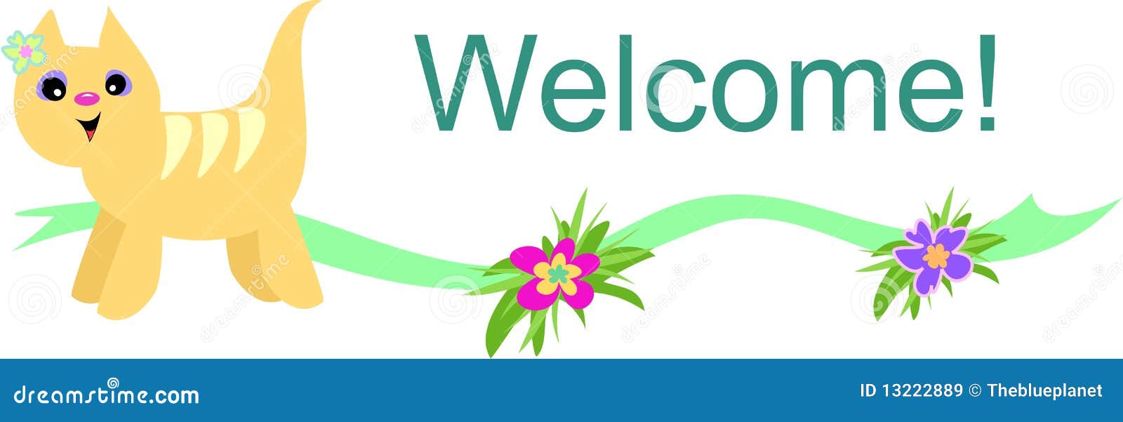 Welcome Cat stock vector. Illustration of animal, clip - 13222889