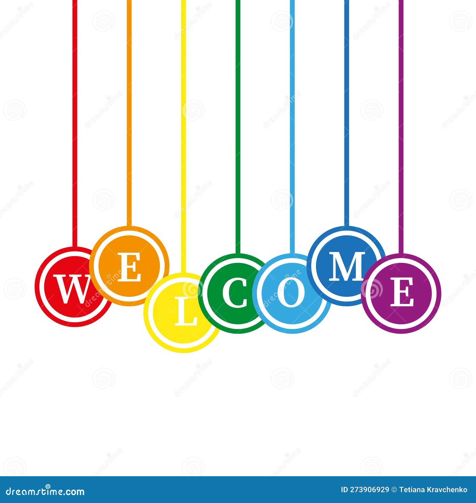 Welcome Colored Circles on White Background. Vector Illustration Stock ...