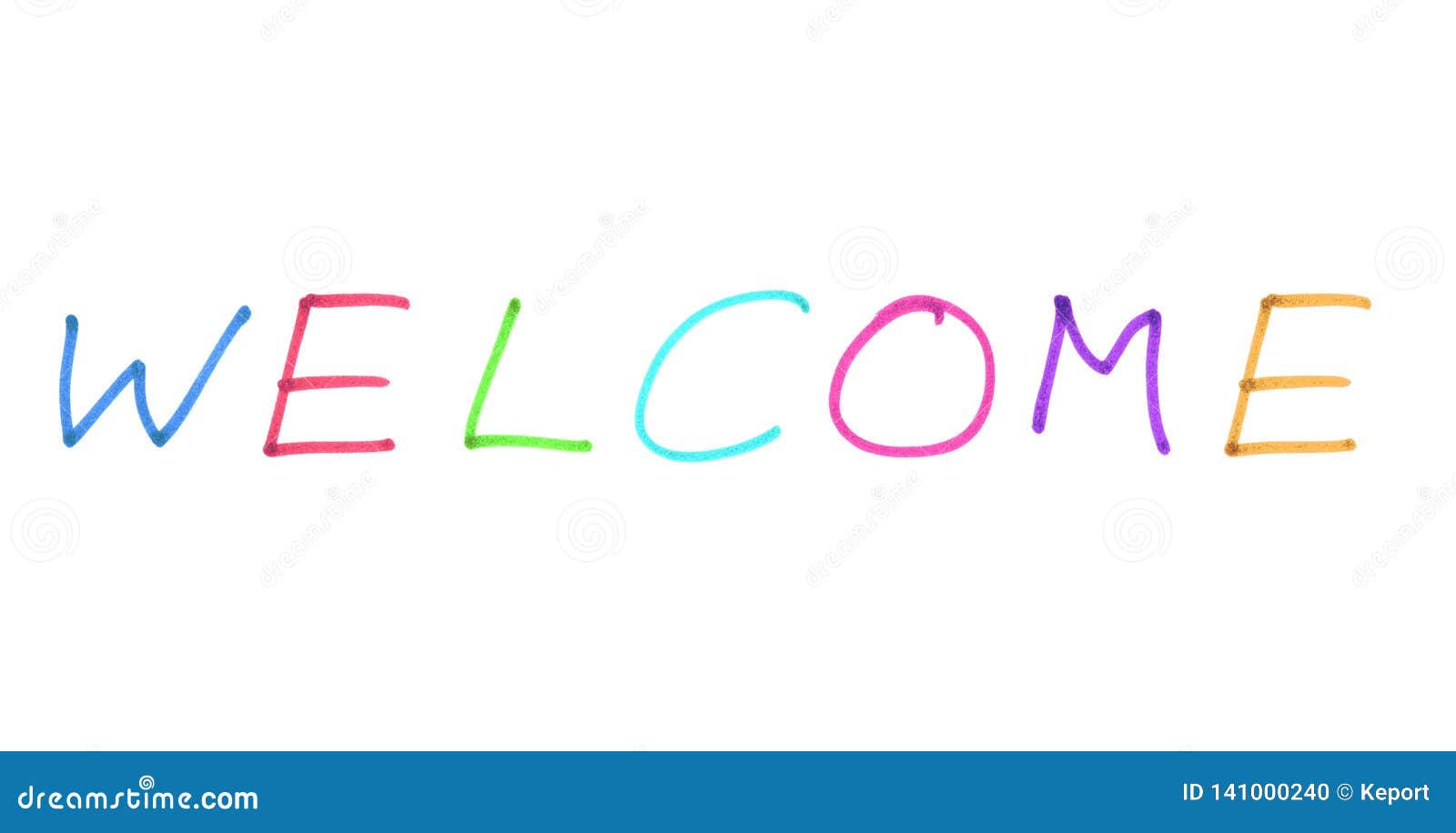 Welcome - Colorful Handwritten Text Stock Illustration - Illustration ...