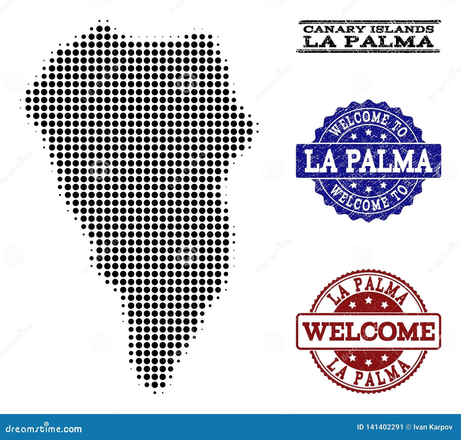 Welcome To La Palma Sign Or Stamp Cartoon Vector | CartoonDealer.com ...