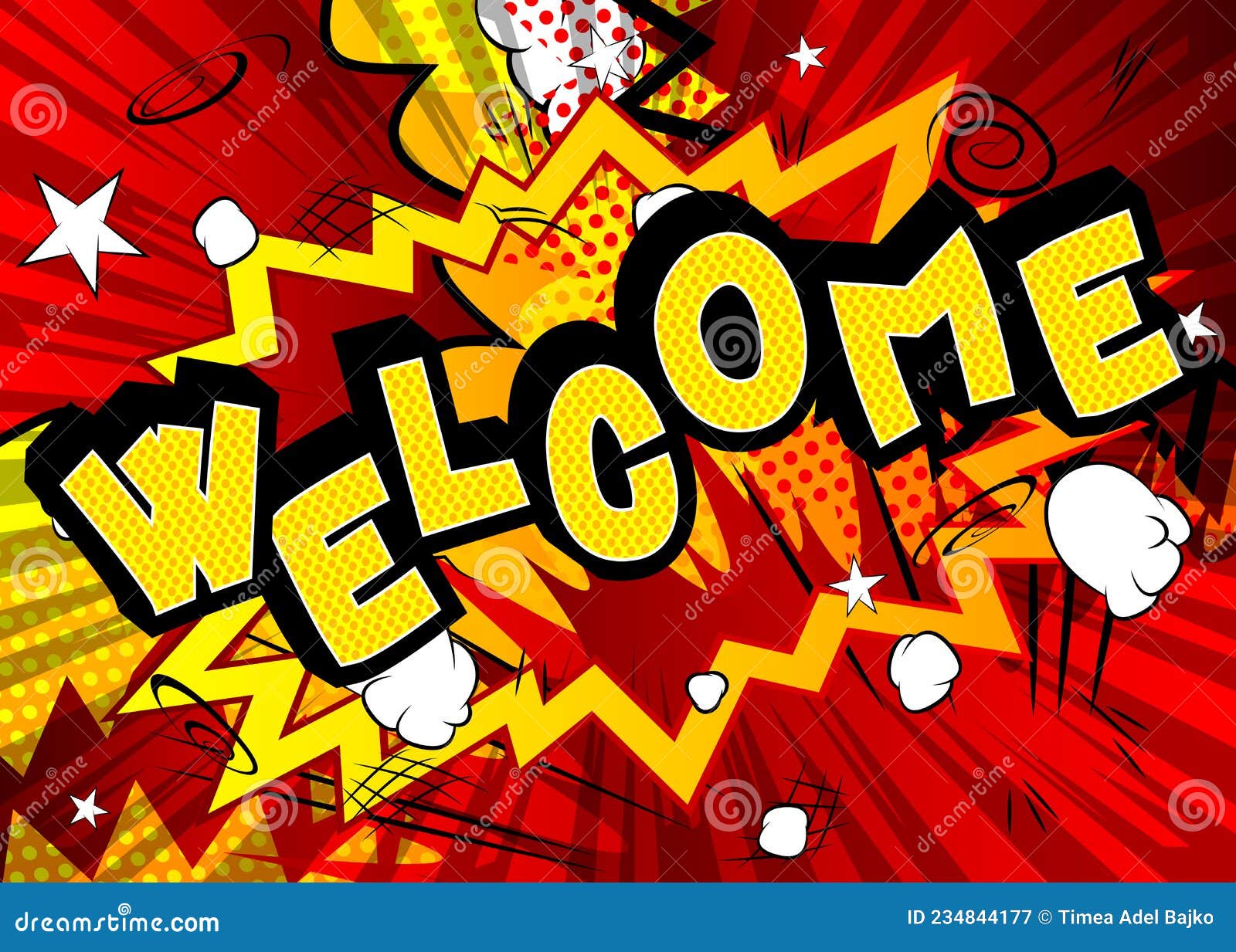 Welcome Comic Book Word Text Stock Vector Illustration Of Logo