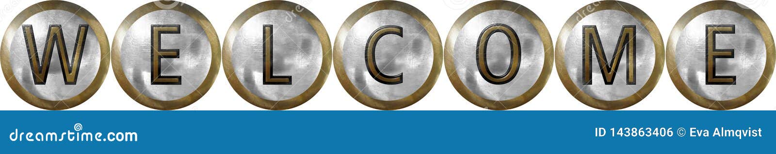 Welcome, Concept with Useful Heading in Metal Stock Illustration ...