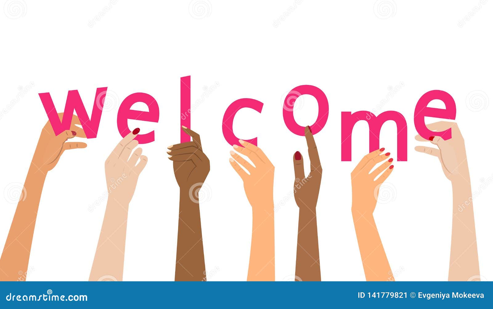 `Welcome` Concept on White Background Stock Illustration - Illustration ...