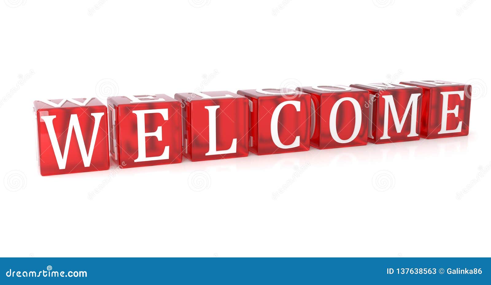 Welcome Cube Text on White Background Stock Illustration - Illustration ...